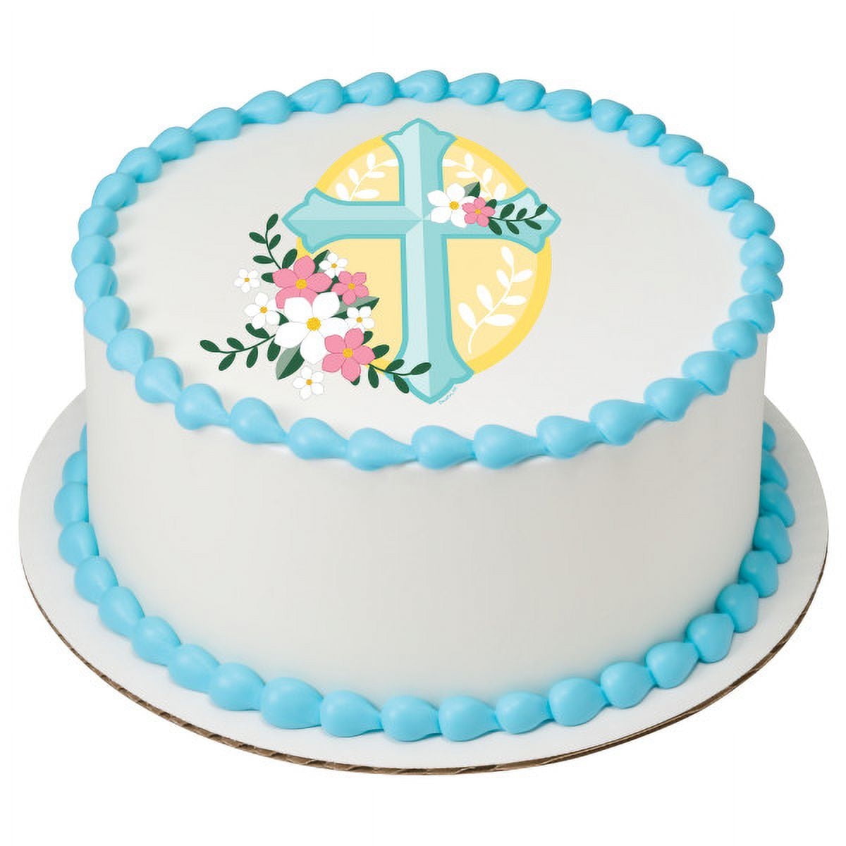 Whimsical Practicality's Communion Cross with Flowers Edible Icing ...