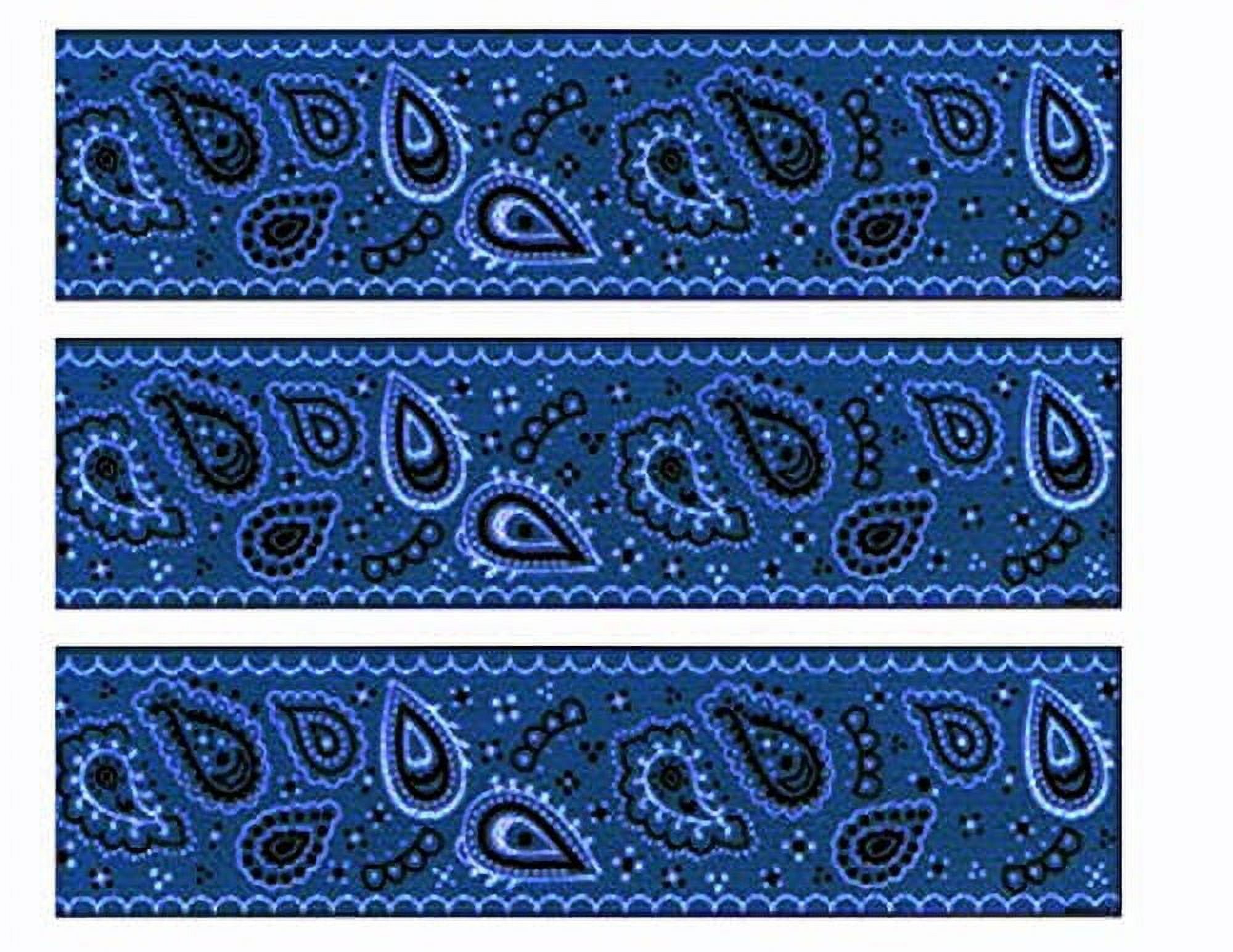 Whimsical Practicality's Dark Blue Paisley Bandana Cake Border Side ...