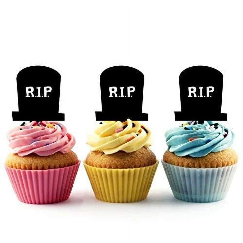 Whimsical Practicality's Grave Stone RIP Silhouette Acrylic Cupcake ...