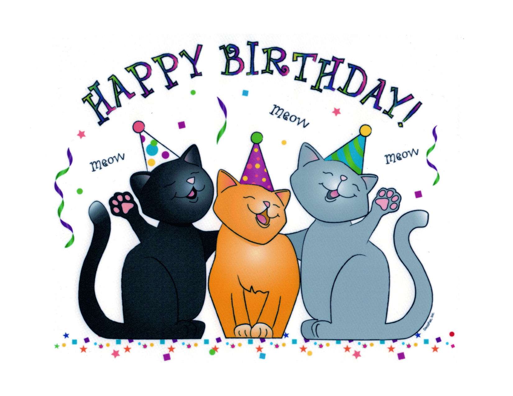 Whimsical Practicality's "Happy Birthday" Cats Edible Icing Image Cake ...