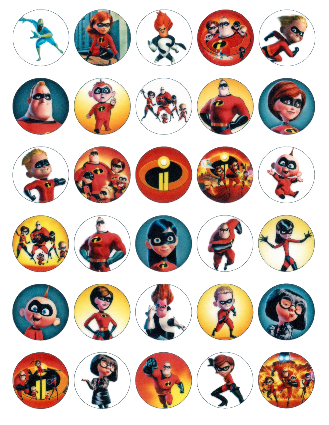 Whimsical Practicality's Incredibles Edible Wafer Paper 1.5" Cupcake ...
