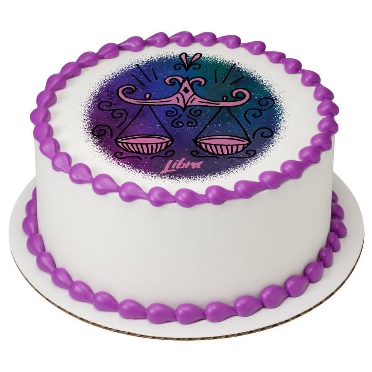 Whimsical Practicality's Libra Zodiac Sign Edible Icing Image Cake Topper-8 inch Round or Larger ...