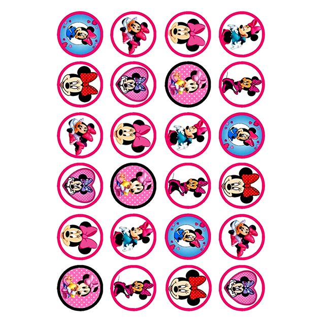 Whimsical Practicality's Minnie Mouse Edible Wafer Paper 1.5" Cupcake ...