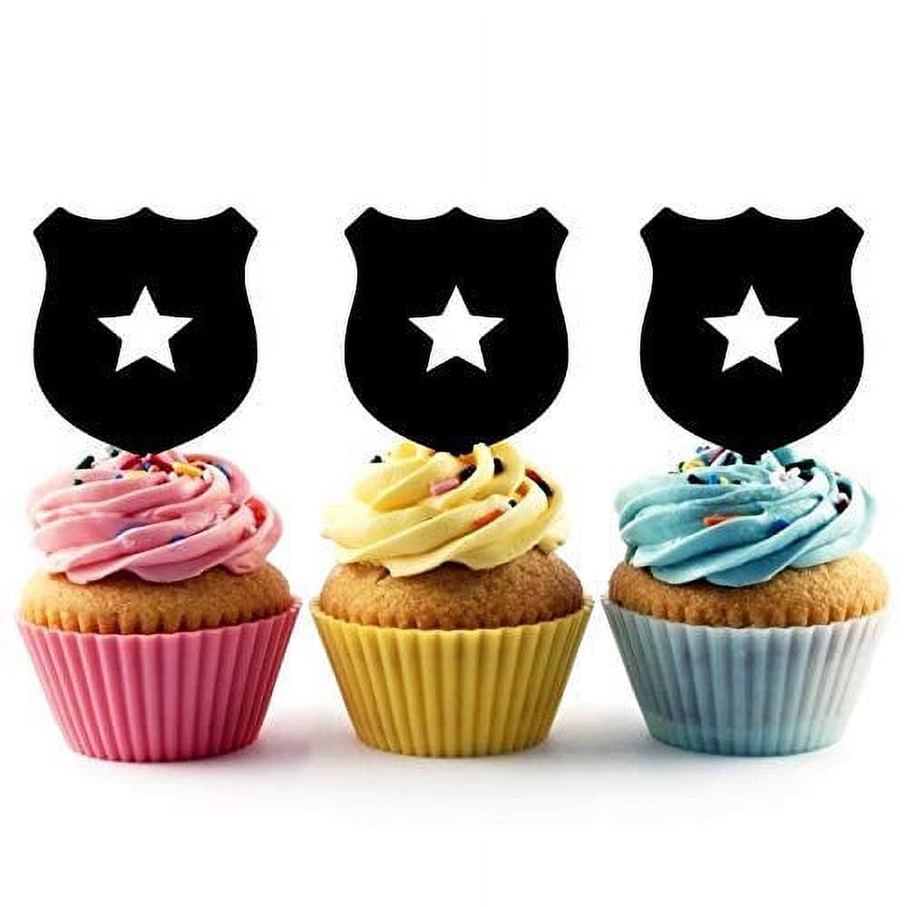 Whimsical Practicality's Police Badge Silhouette Acrylic Cupcake ...