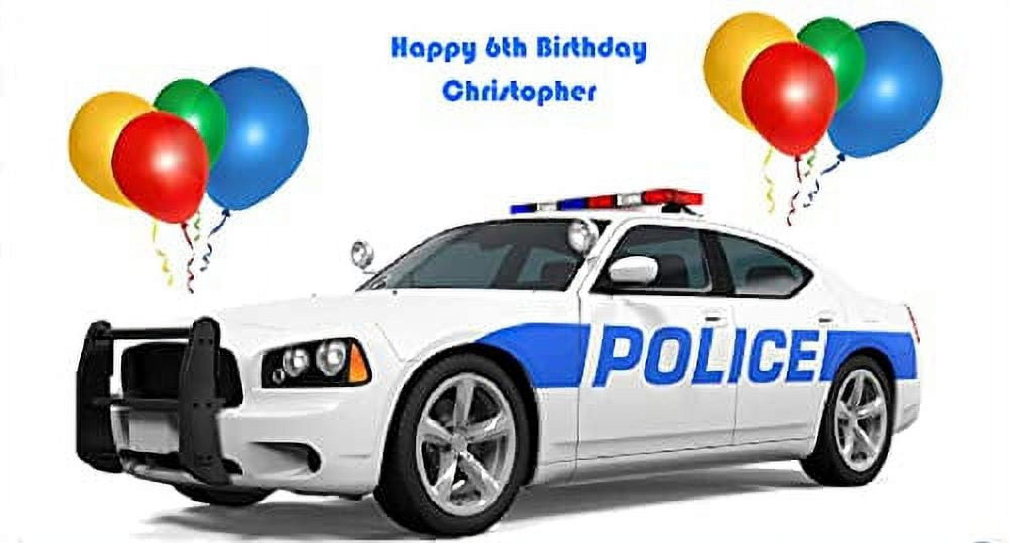 Whimsical Practicality's Police Car Edible Icing Image Cake Topper-1/4 ...