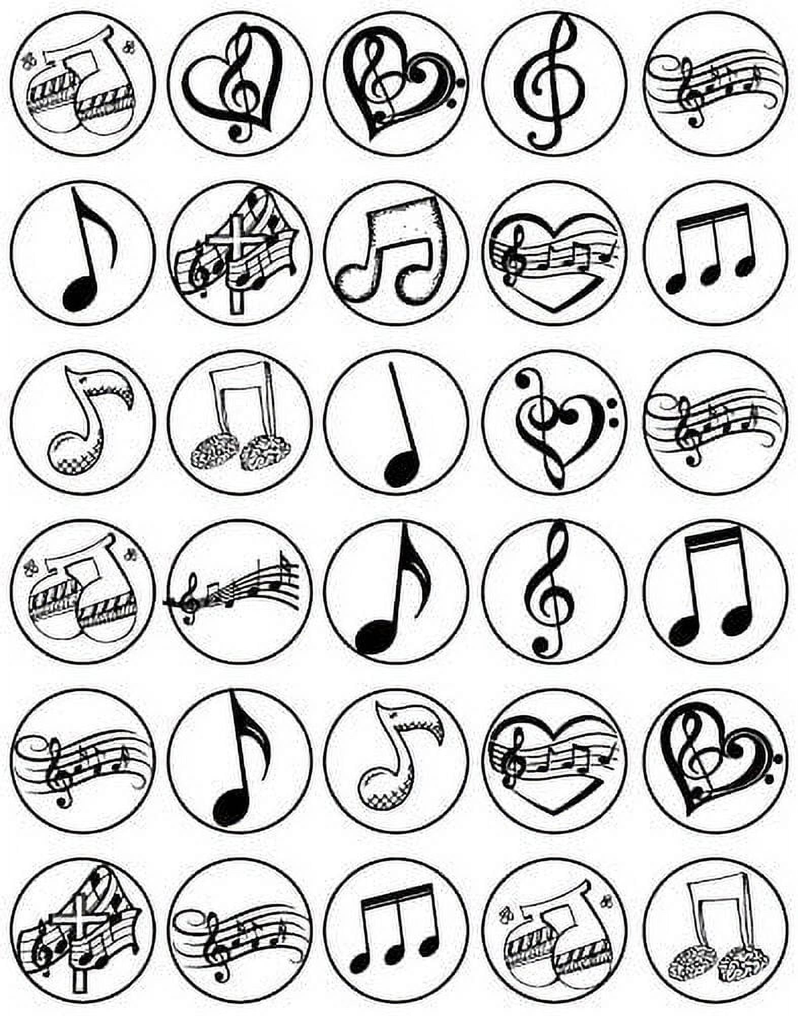 Whimsical Practicality’s Uncut Music Notes Edible Icing Image Cupcake ...