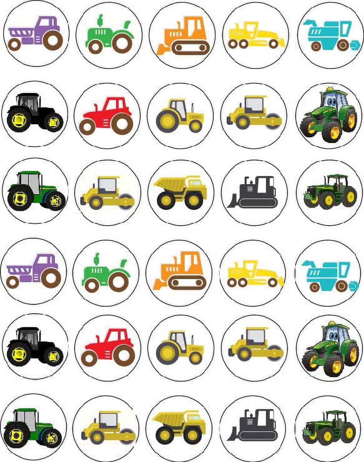 Whimsical Practicality’s Uncut Tractor Edible Icing Image Cupcake ...
