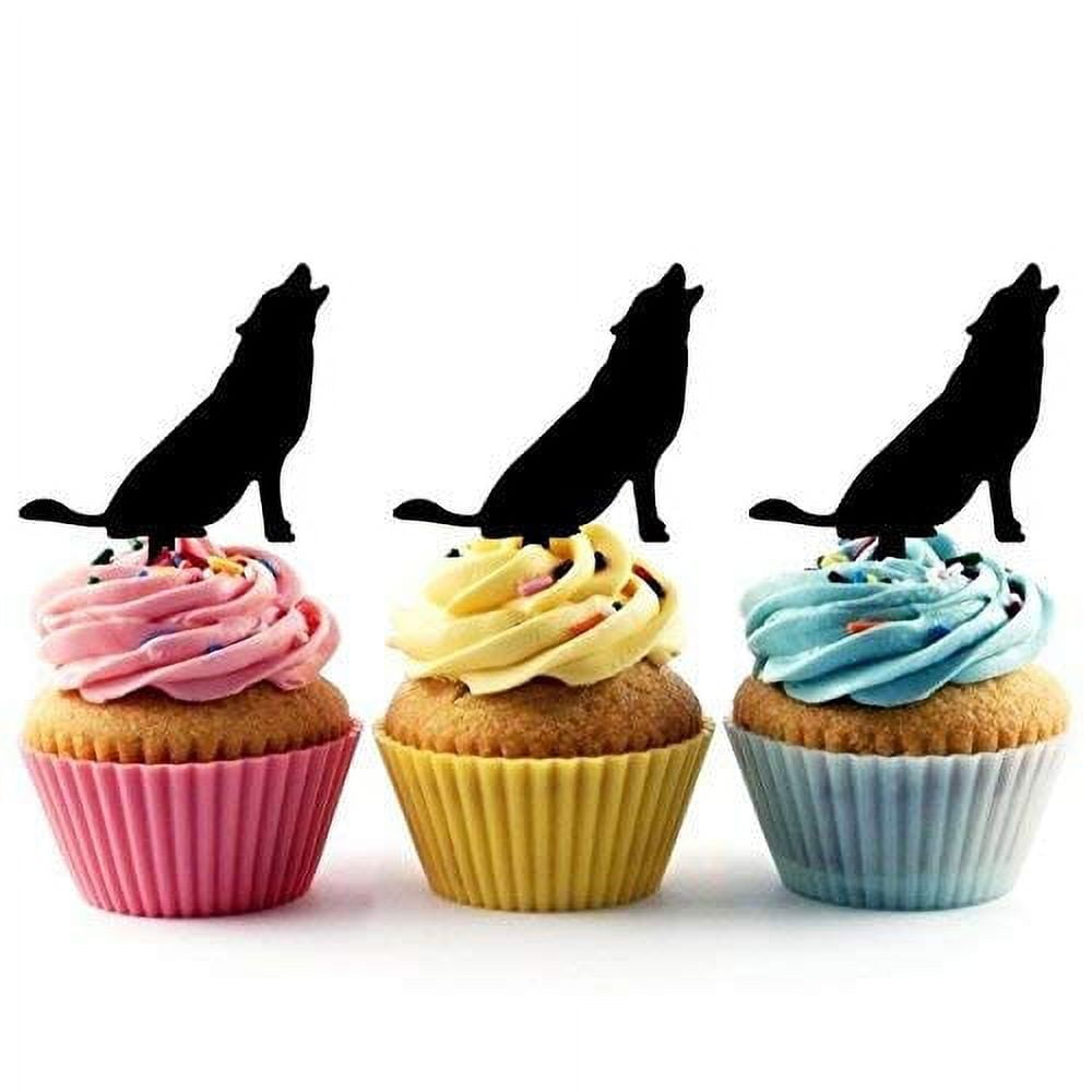 Whimsical Practicality's Wolf Silhouette Acrylic Cupcake Toppers 12 pcs ...