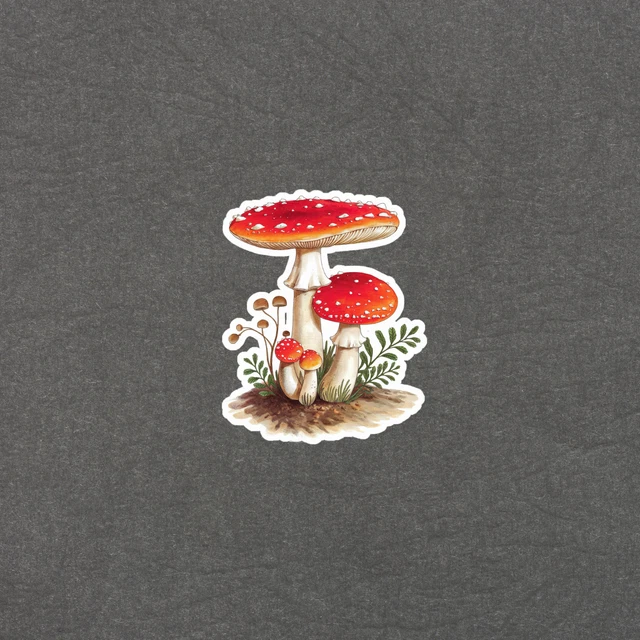 Whimsical Red Mushroom Sticker - Enchanting Woodland Fairy Tale ...