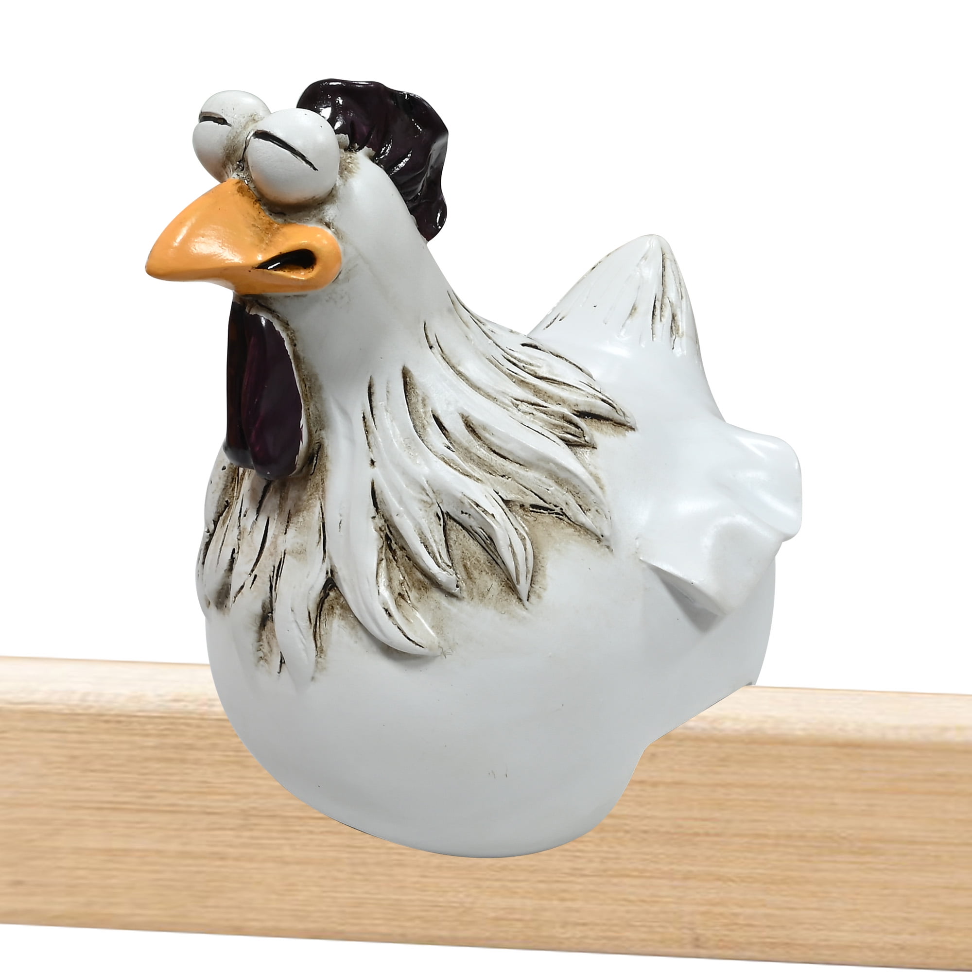 Whimsical Resin Chicken & Rooster Fence Decor - Perfect For Garden ...
