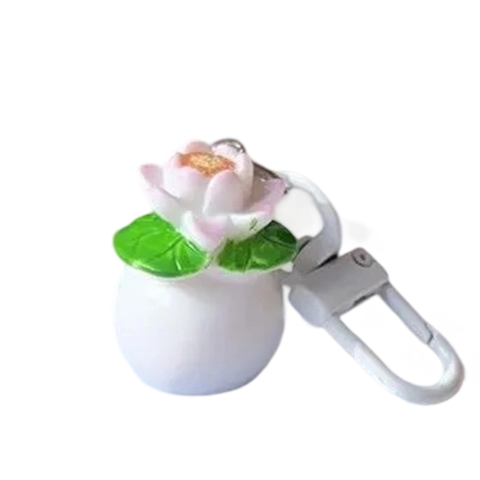 Whimsical Resin Keychain With Realistic Floral Accents Compact Portable ...