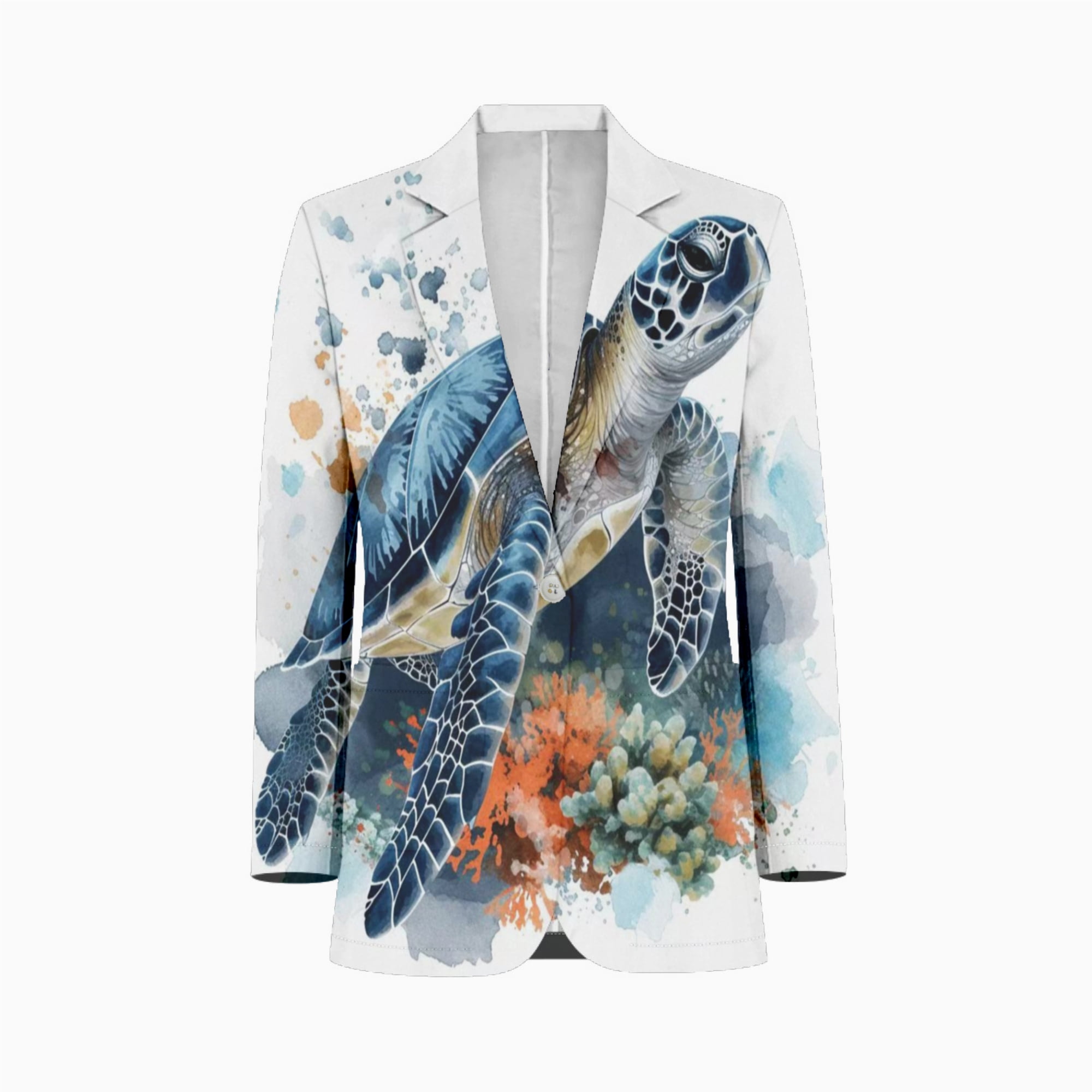 Whimsical Sea Turtle Illustration for Childrens Men's Suit Blazer ...
