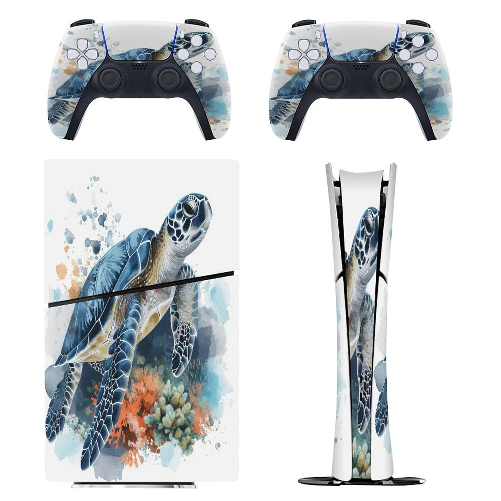 Whimsical Sea Turtle Illustration for Childrens PS5/PS5 Slim Digital ...