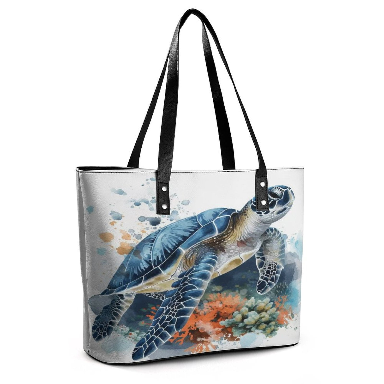Whimsical Sea Turtle Illustration for Childrens Woman Leather Handbags ...