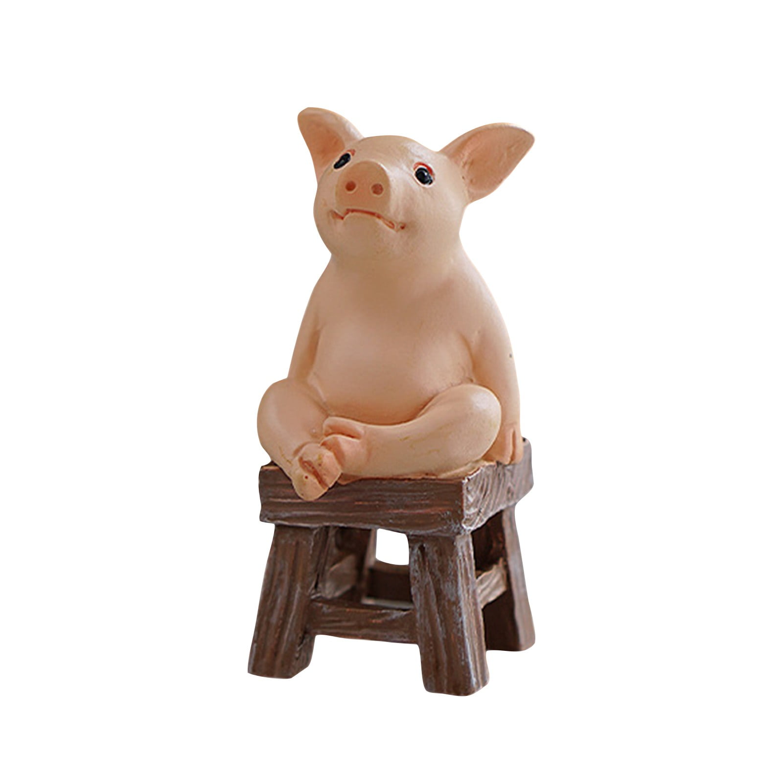 Whimsical Sitting Pig Statue for Home & Desk, Cute Animal Figurine for ...