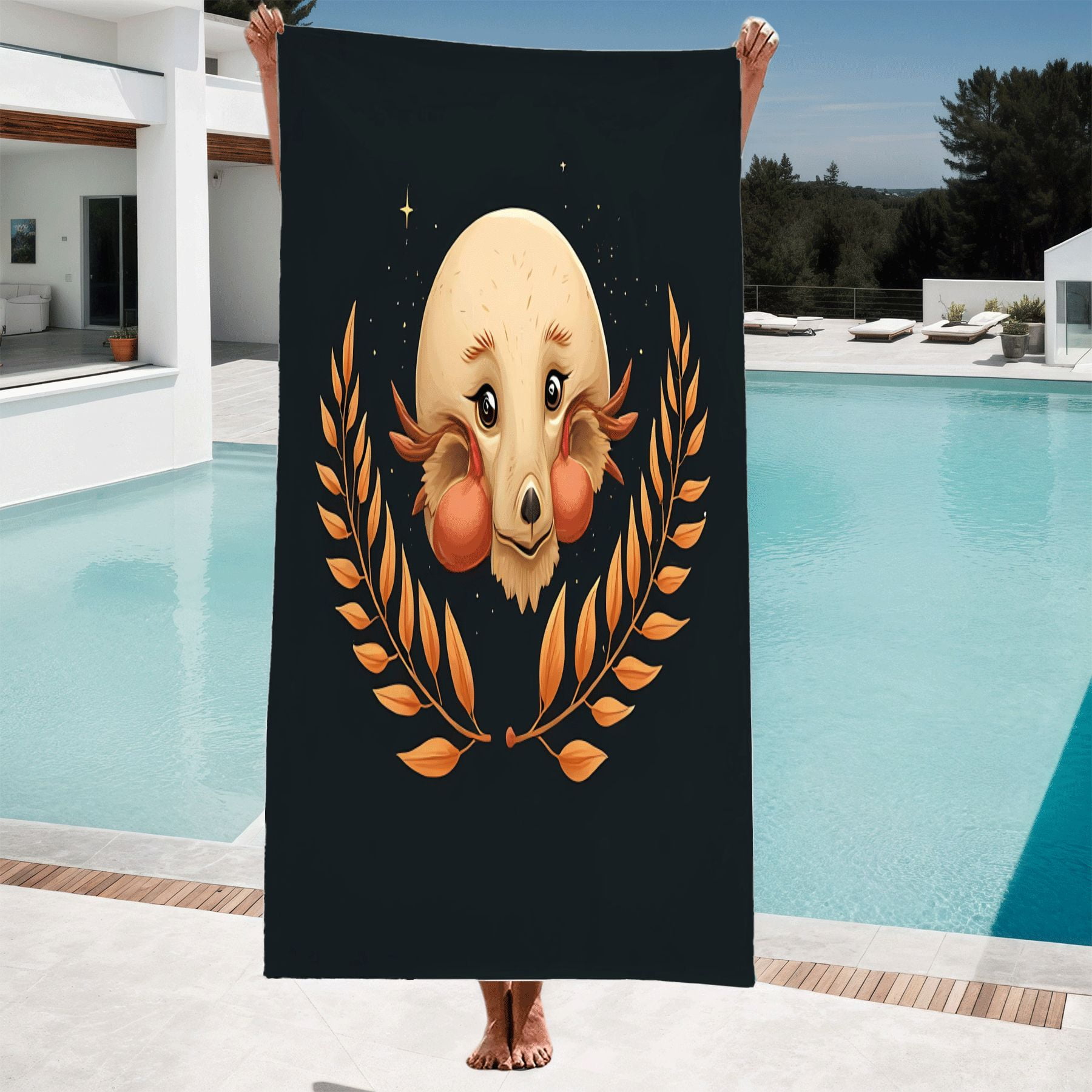 Whimsical Skull Beach Towel - Playful Design with Expressive Eyes ...