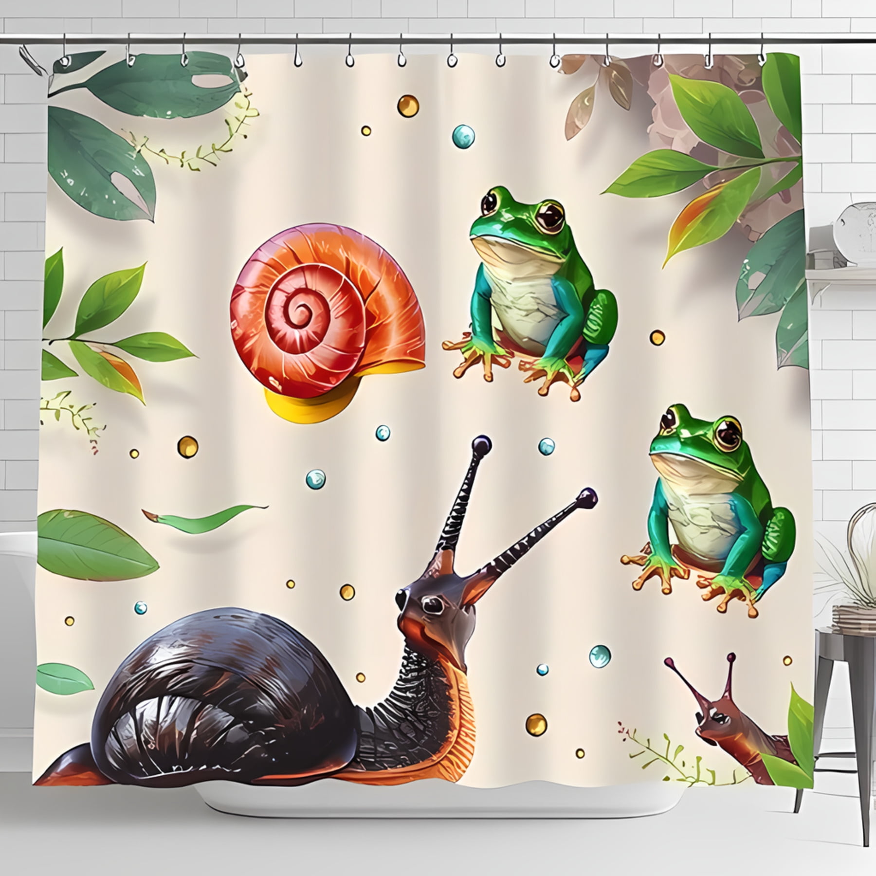 Whimsical Snail & Shower Curtain Nature-Inspired Design for a Cheerful ...