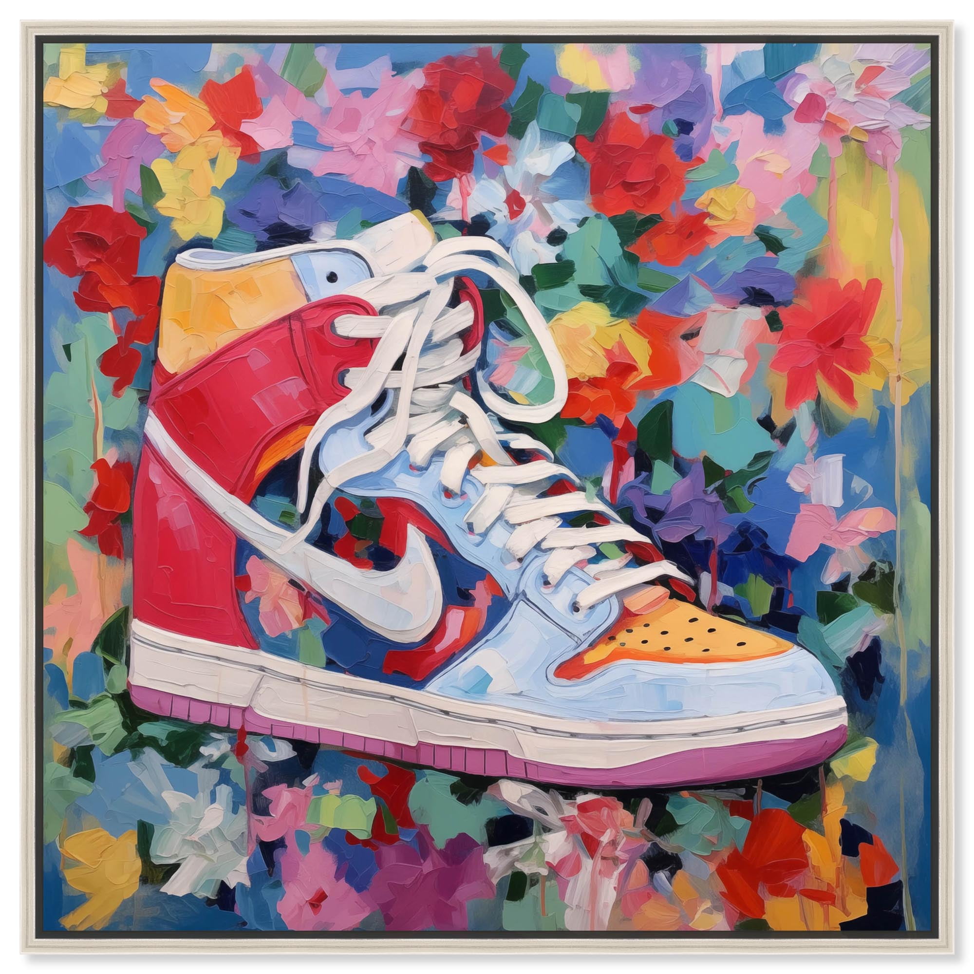 Whimsical Sneaker Canvas Sneaker Wall Art by Art Remedy, Silver Frame ...