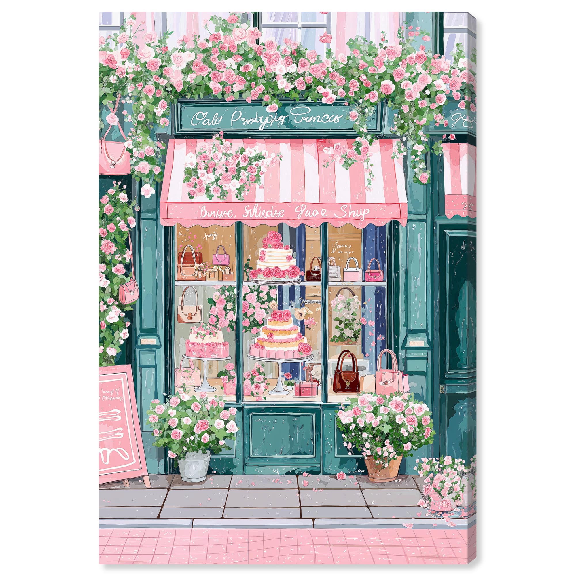 Whimsical Storefront Canvas Fashion Art Print by Art Remedy, Gallery ...