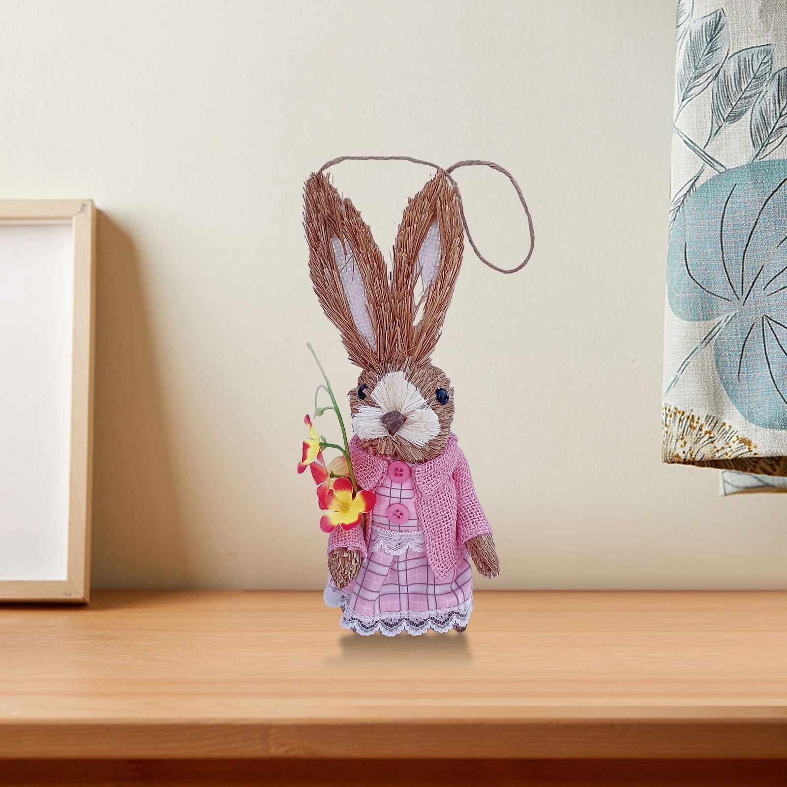 Whimsical Straw Bunny Ornament – Eco-Friendly Garden & Wedding Decor ...