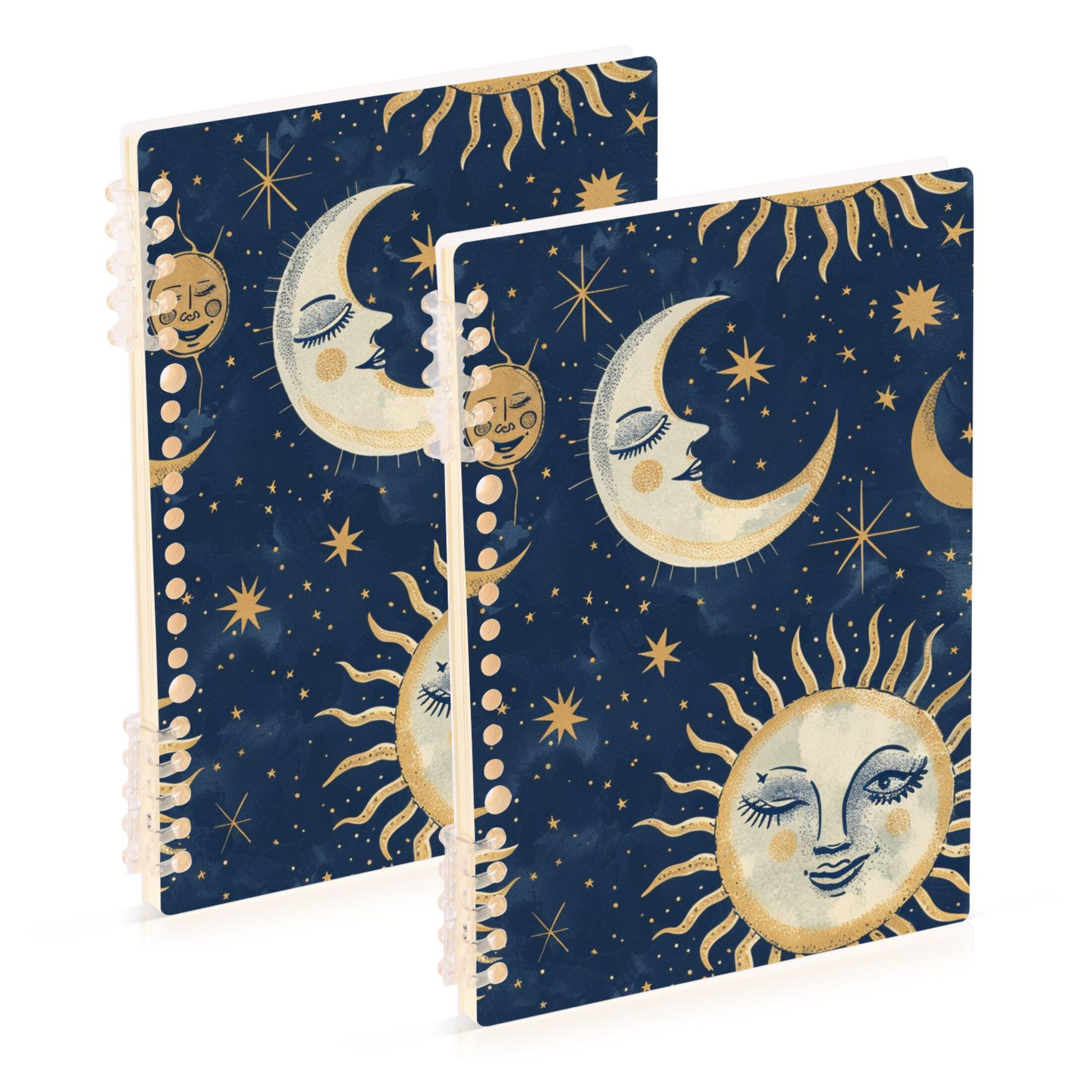 Whimsical Sun and Moon Ring Binder Notebook Journey Note Diary College ...