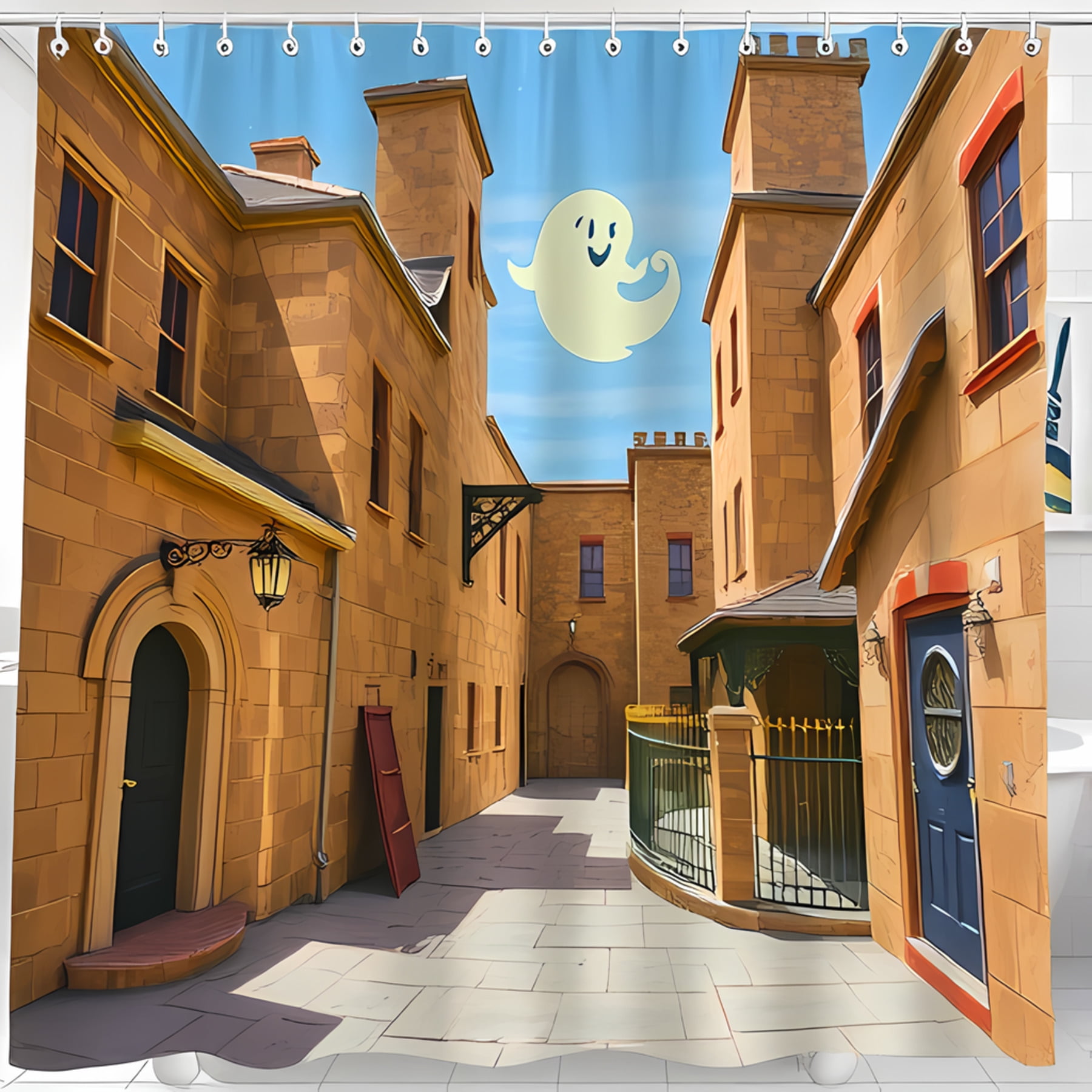 Whimsical - Tale Shower Curtain with Charming Medieval Alleyway Design ...