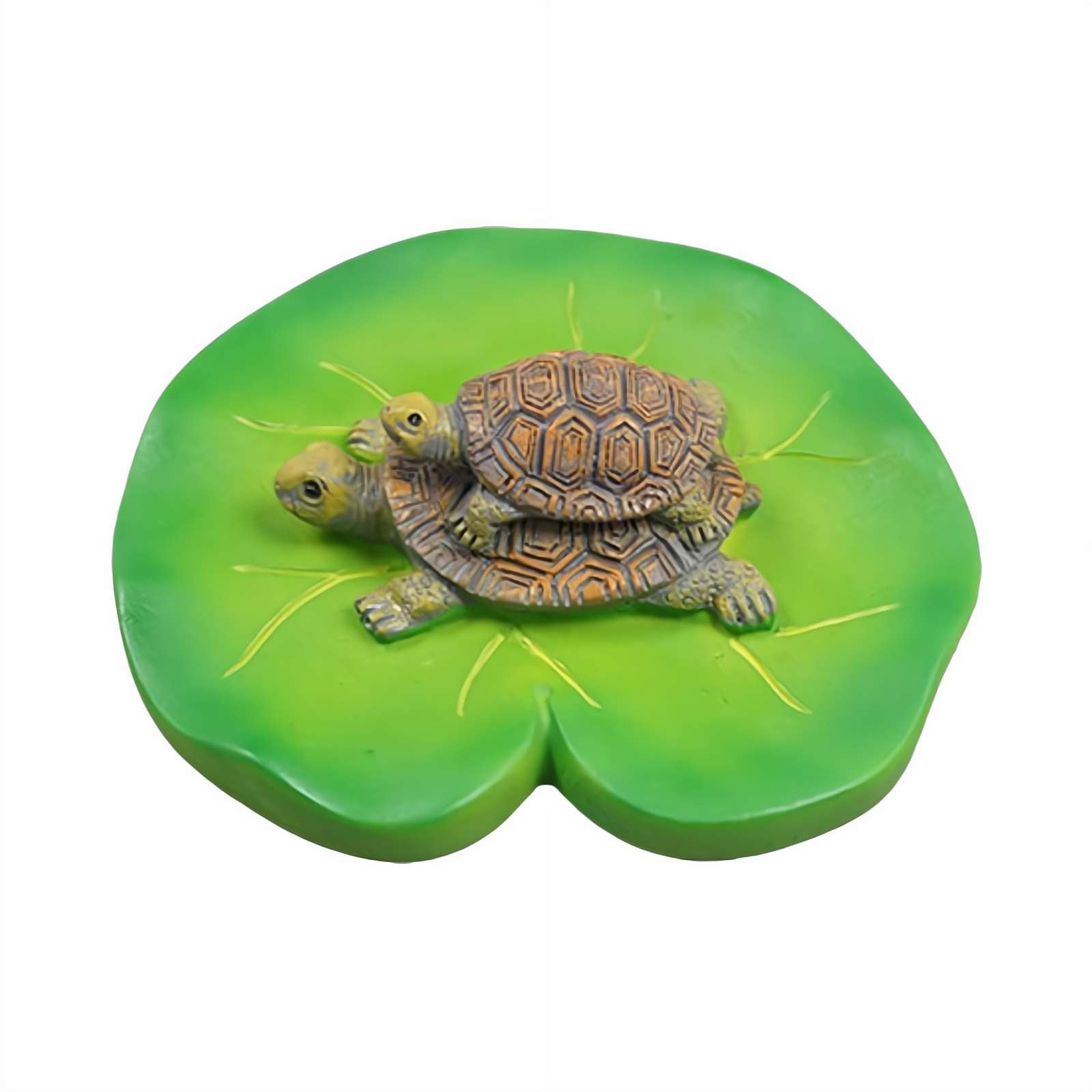 Whimsical Water Floating Leaf with Turtle Figurine, Charming Pond Decor ...