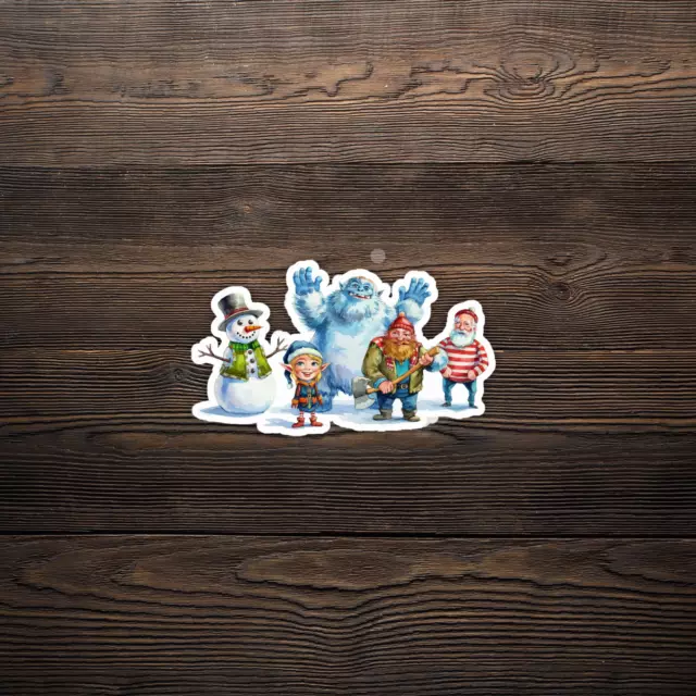 Whimsical Watercolor Christmas Stickers - Abominable Snowman, Elves ...
