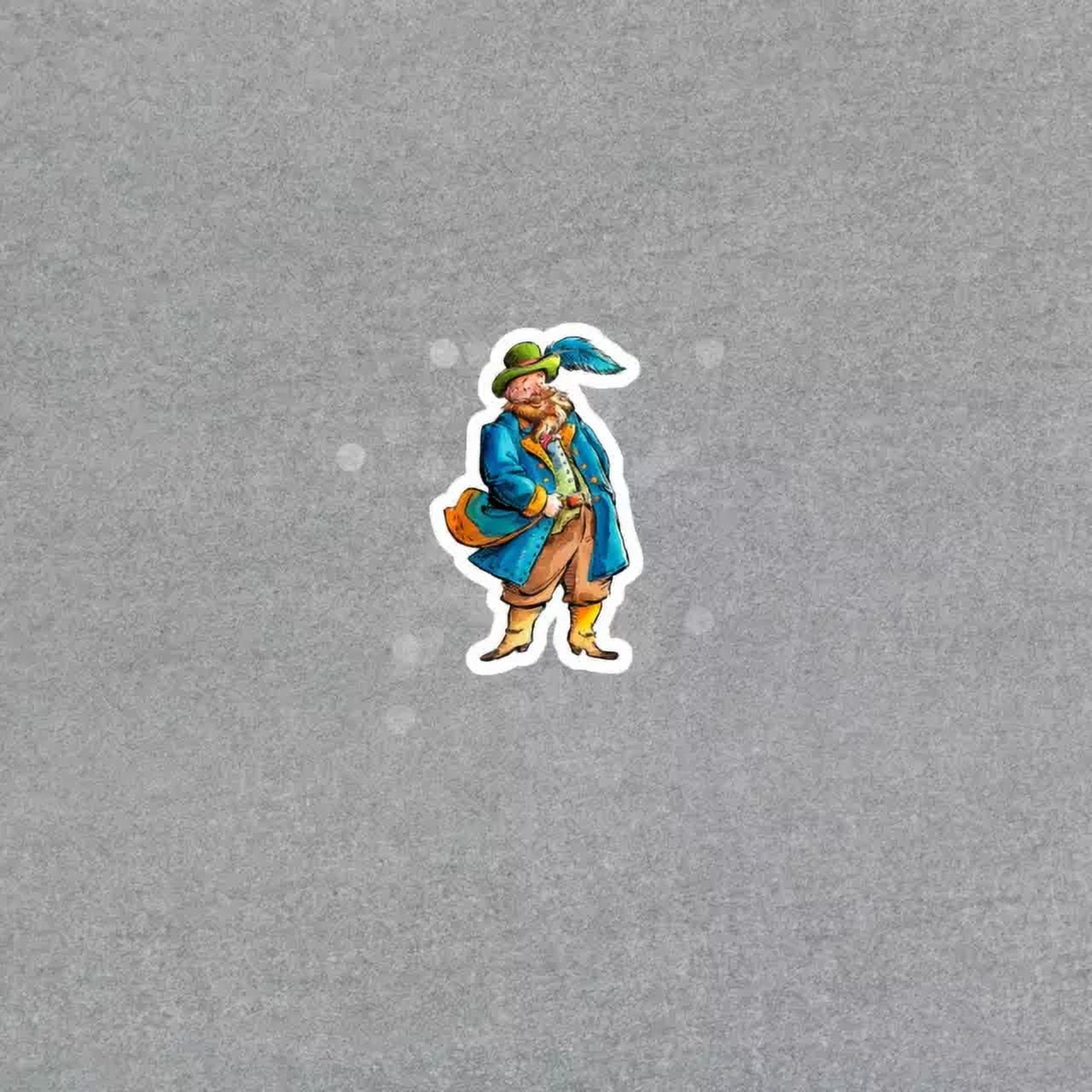 Whimsical Watercolor Pirate Sticker - Kids Cartoon Character Decalphone ...