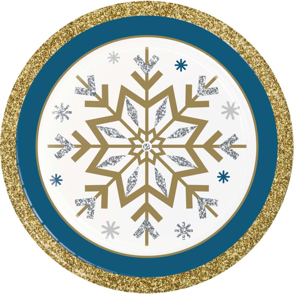 Whimsical Winter Snowflakes 7-inch Paper Plates 8 Per Pack - Walmart.com