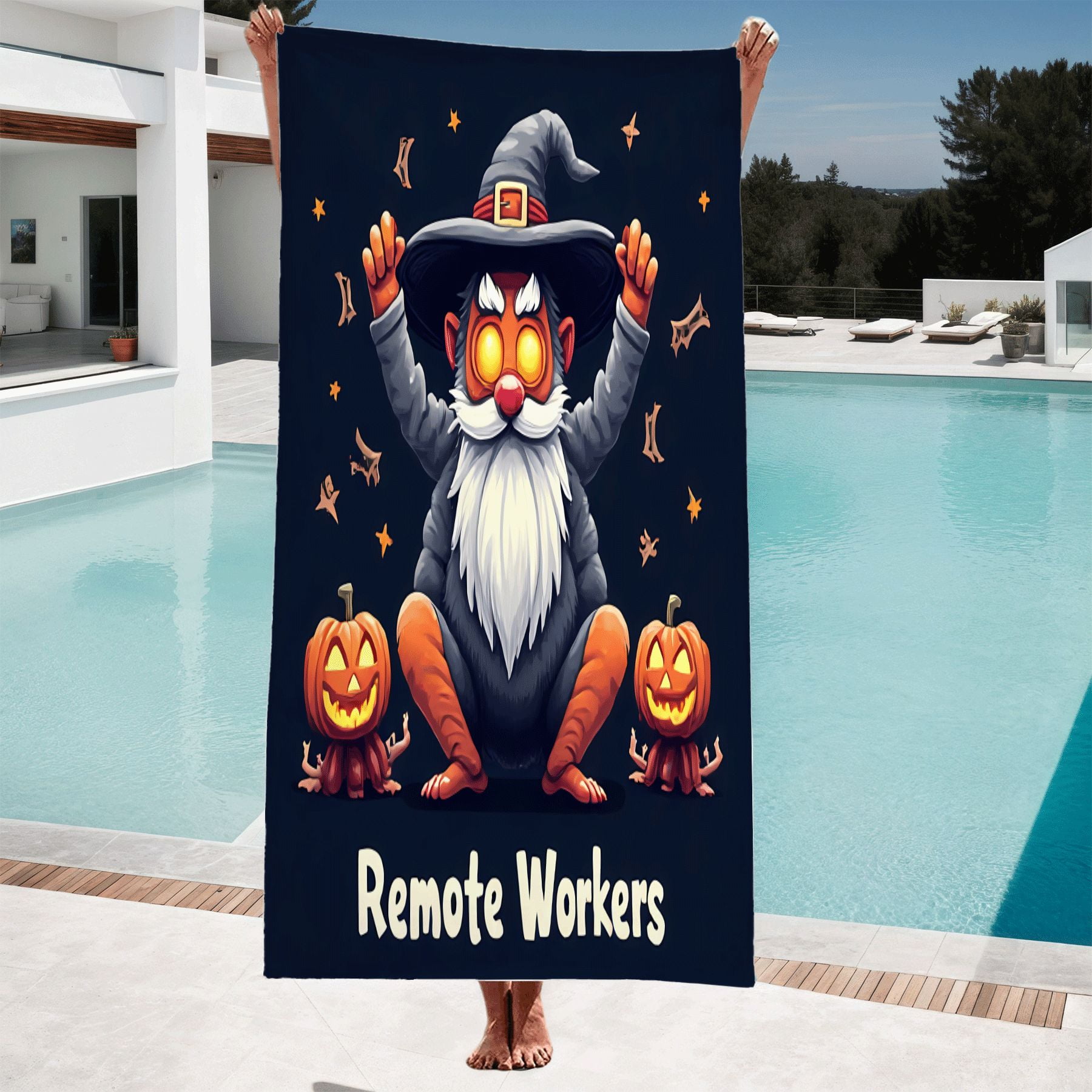 Whimsical Wizard Design Beach Towel - Perfect for Pool Travel & Bath ...