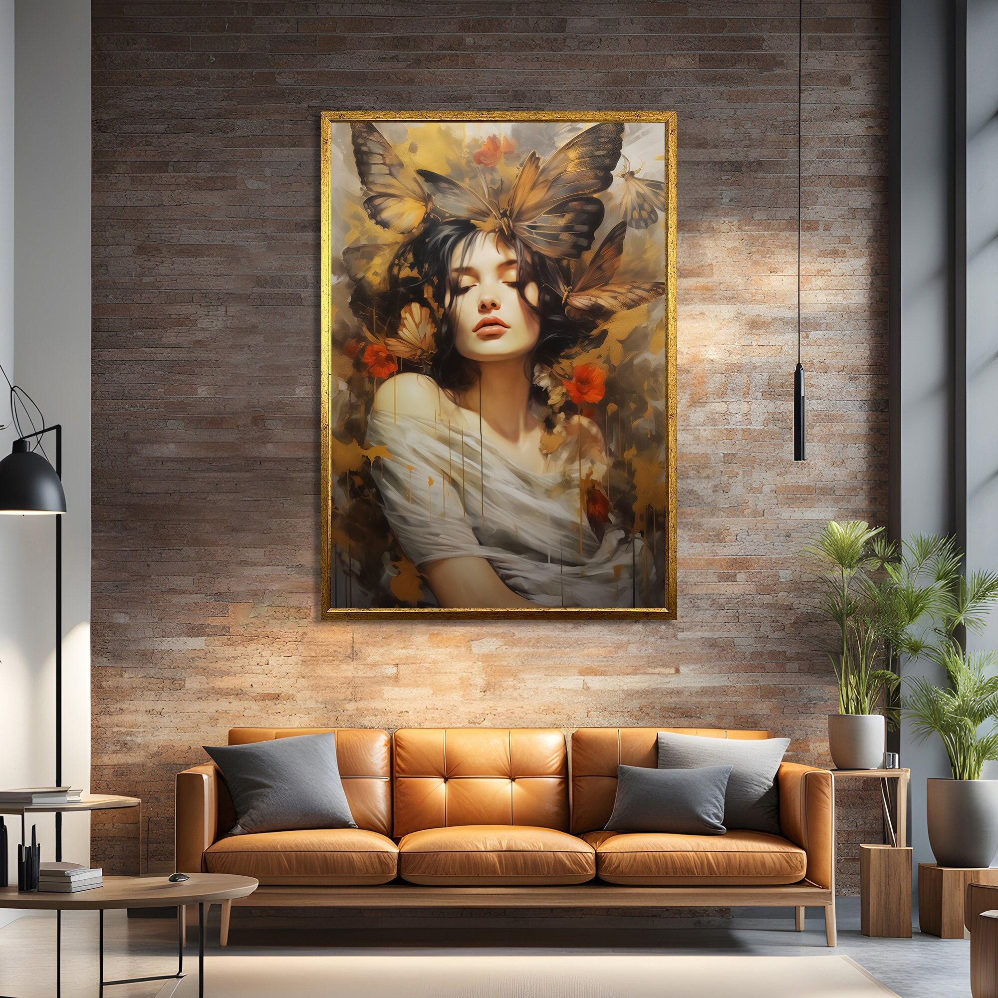 Whimsical Woman With Butterflies Print Art For Enchanting Home Decor ...
