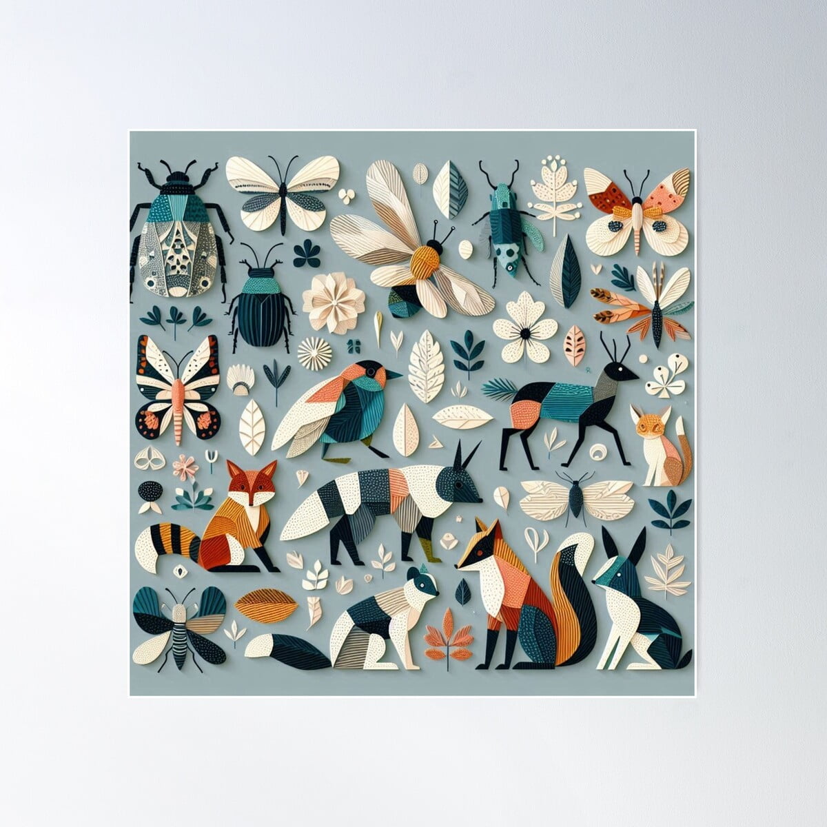 Whimsical Woodland Animals And Nature-Inspired Insects Illustration ...
