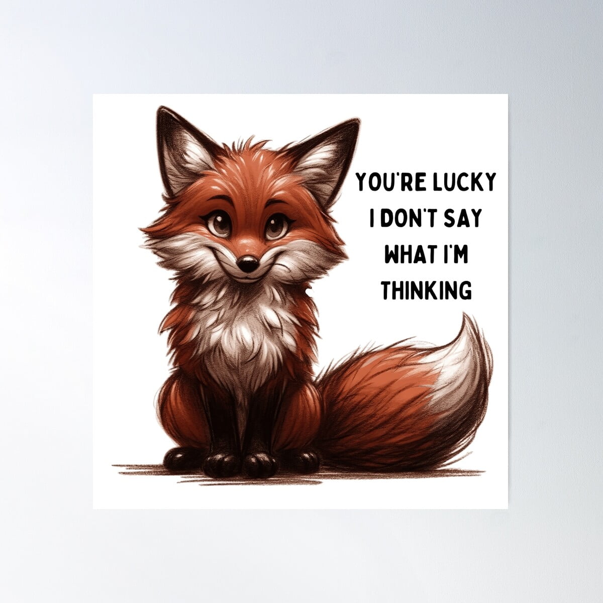 Whimsical Woodland Fox Illustration - You Are Lucky I Don'T Say What I ...
