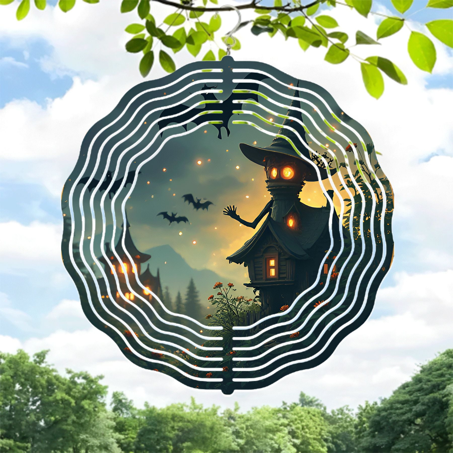 Whimsical ' s House Metal Hanging Wind Spinner - Enchanting Garden ...