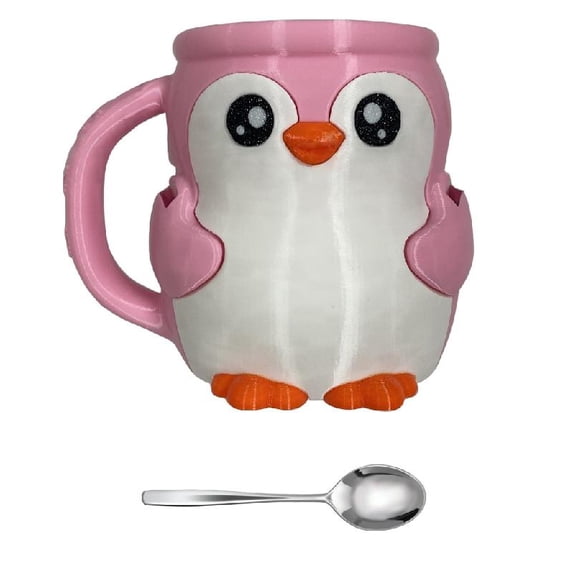 Whimsically Ice Cream Container Organizers Penguins Theme Double Spoon ...