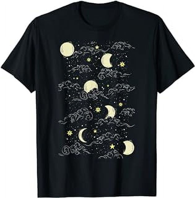 Whimsigoth Celestial Moon Star Pattern T-Shirt - Walmart.com