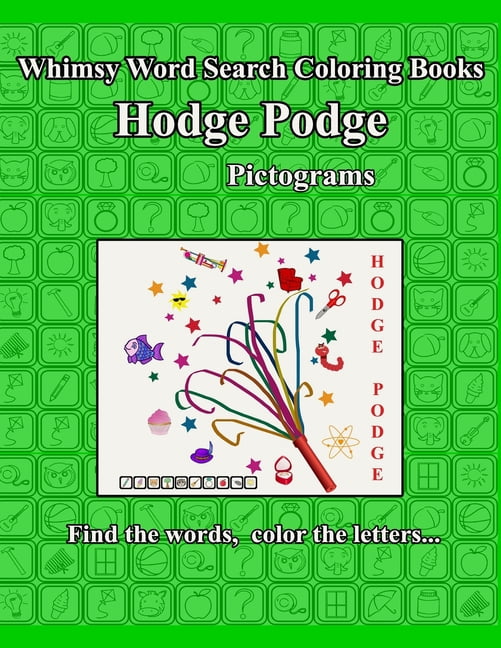 Whimsy Word Search Coloring Books, Hodge Podge, Pictograms (Paperback ...