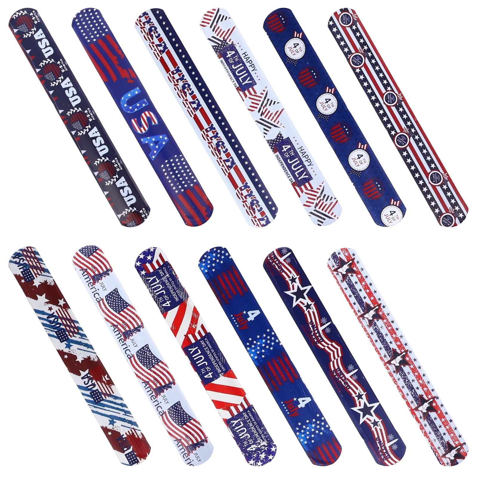 WhimsyHive 12 Pcs Patriotic Independence Day Circle Decorations, Red ...