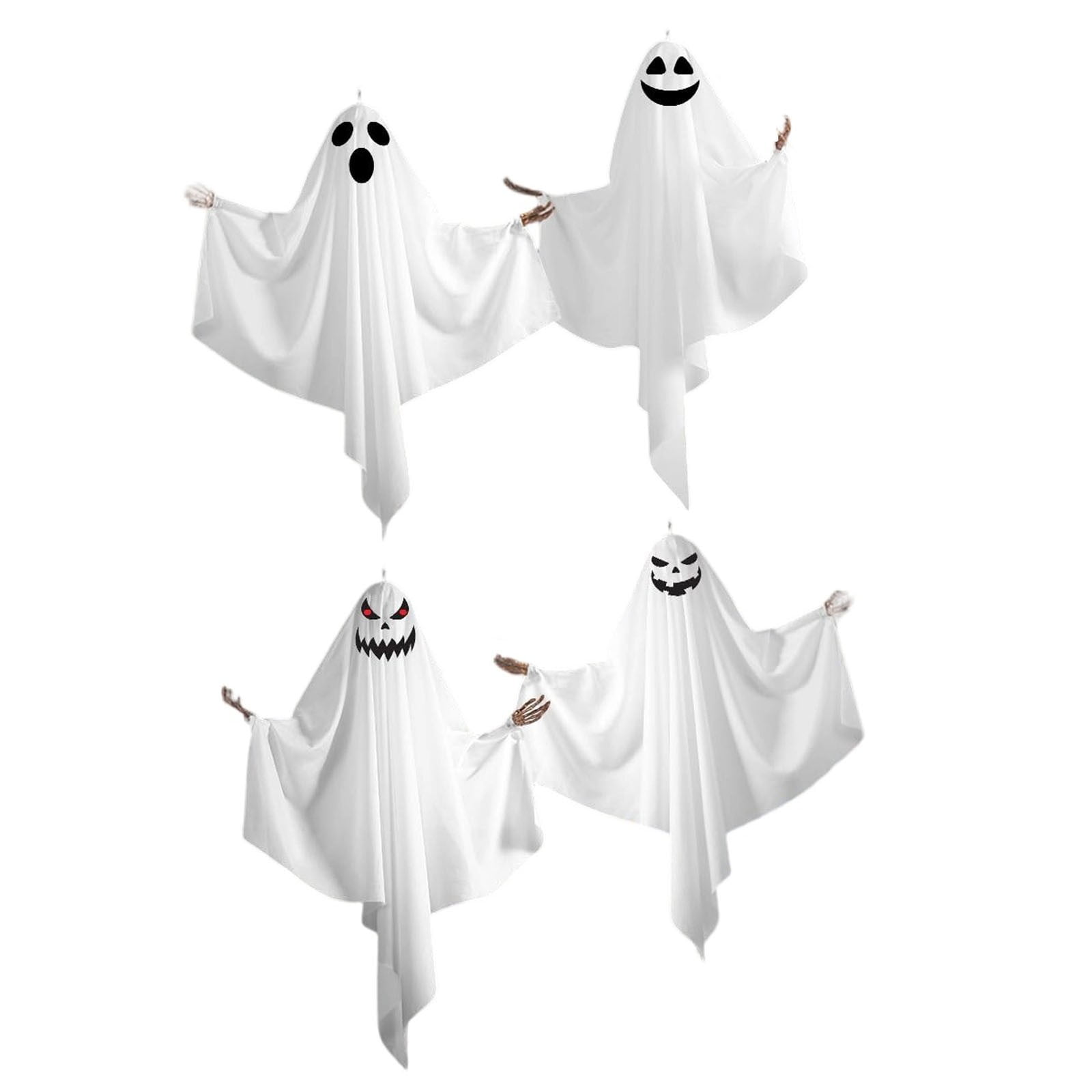 WhimsyHive 4 Pack Hanging Halloween Decorations Set with Skeleton Hands ...