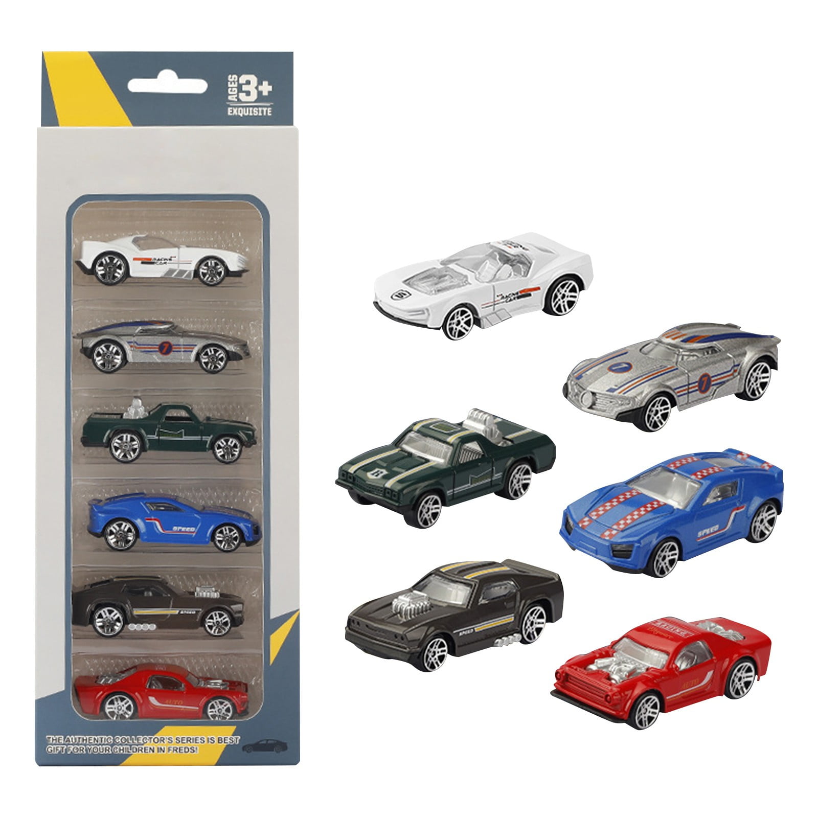 WhimsyHive Alloy Toy Car Collection, 6-Piece 1:64 Scale Mini Car Models ...