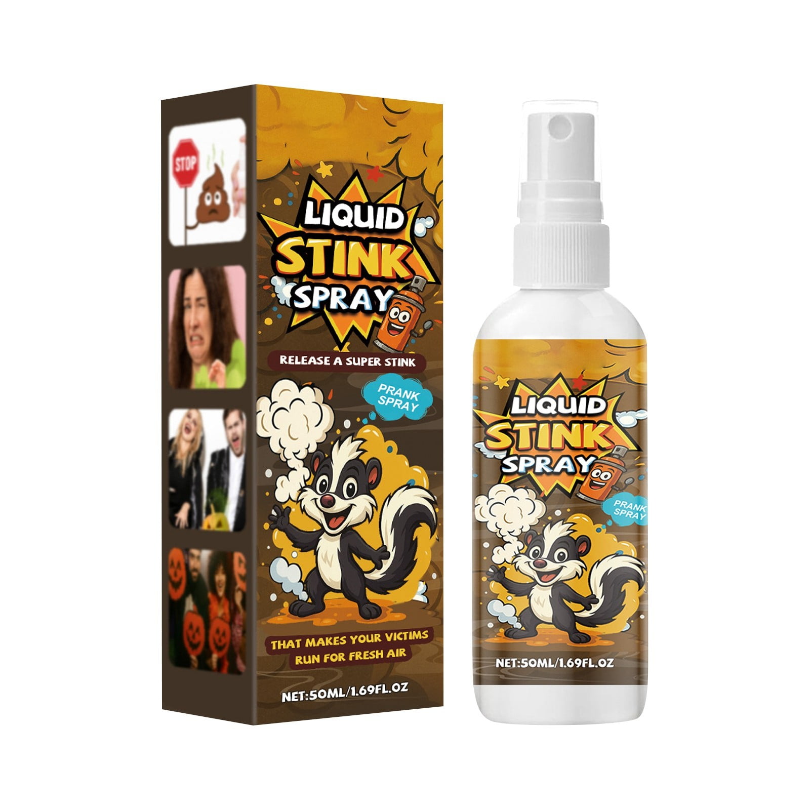 WhimsyHive Funny Prank Skunk Scent Spray Novelty for Parties - Powerful ...