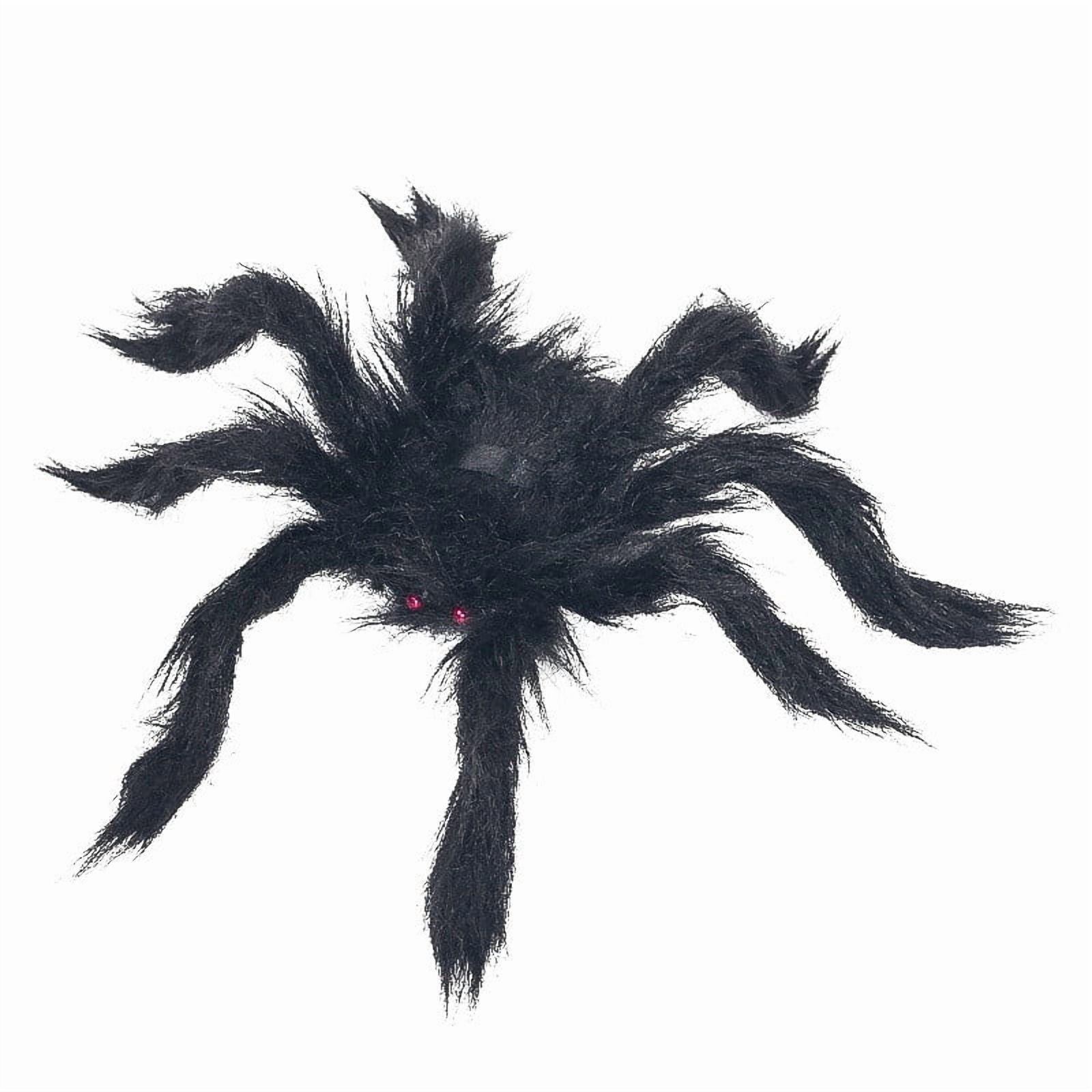 WhimsyHive Hairy Spider Halloween Decoration with Red Eyes, Outdoor ...