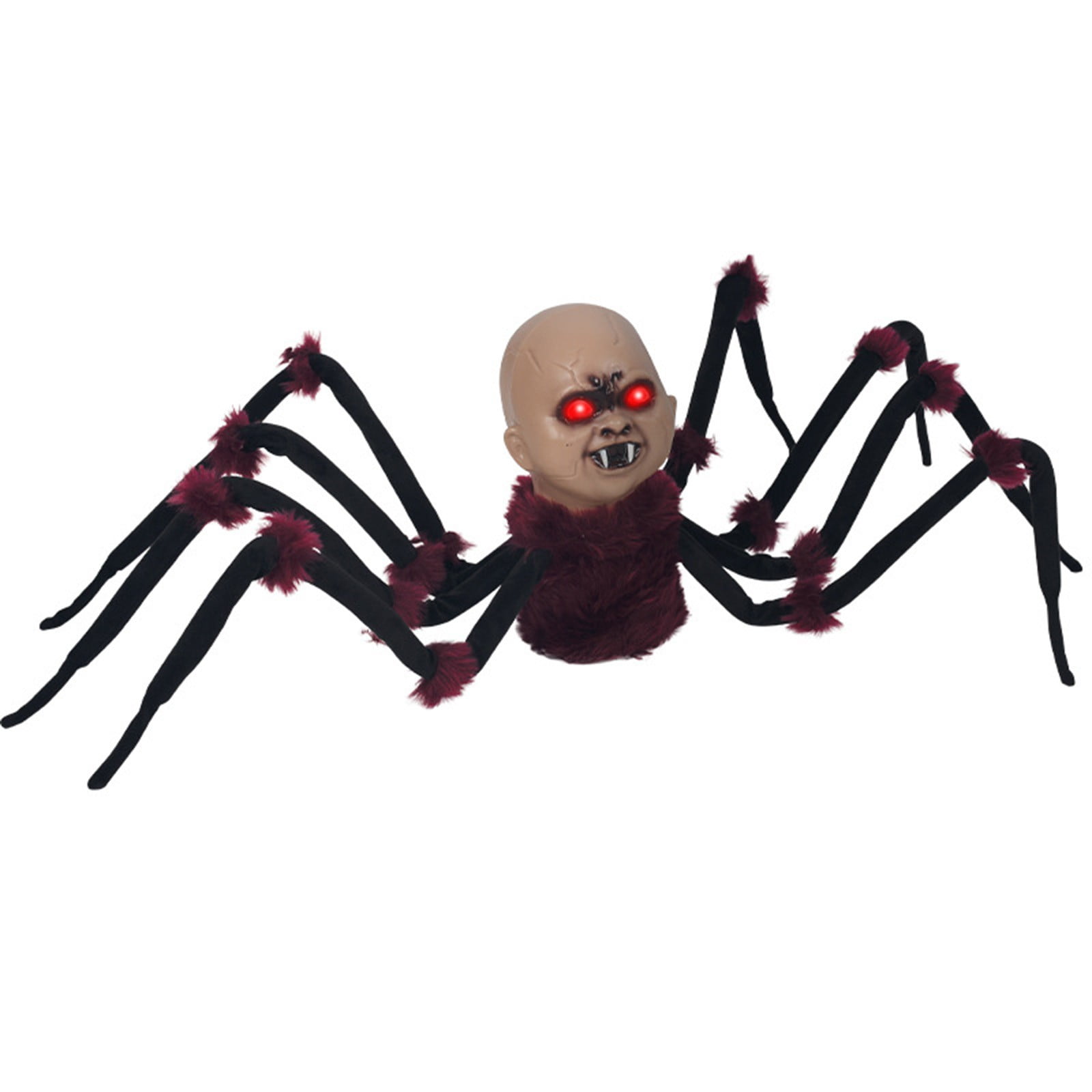 WhimsyHive Halloween Induction Terrifying Plush Spider Doll with Light ...