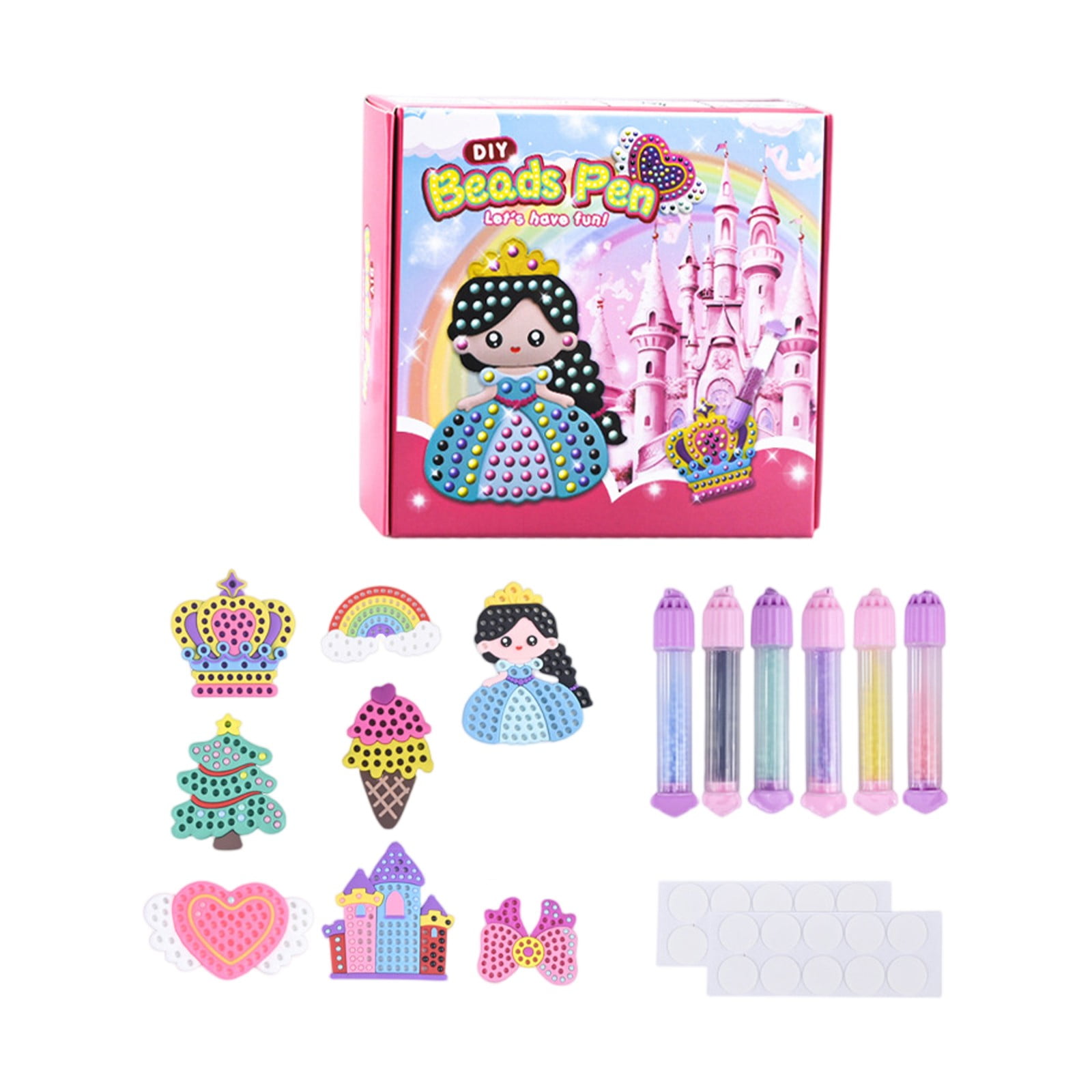 WhimsyHive Handmade Dot Bead Sticker Craft Kit for Children - Creative ...