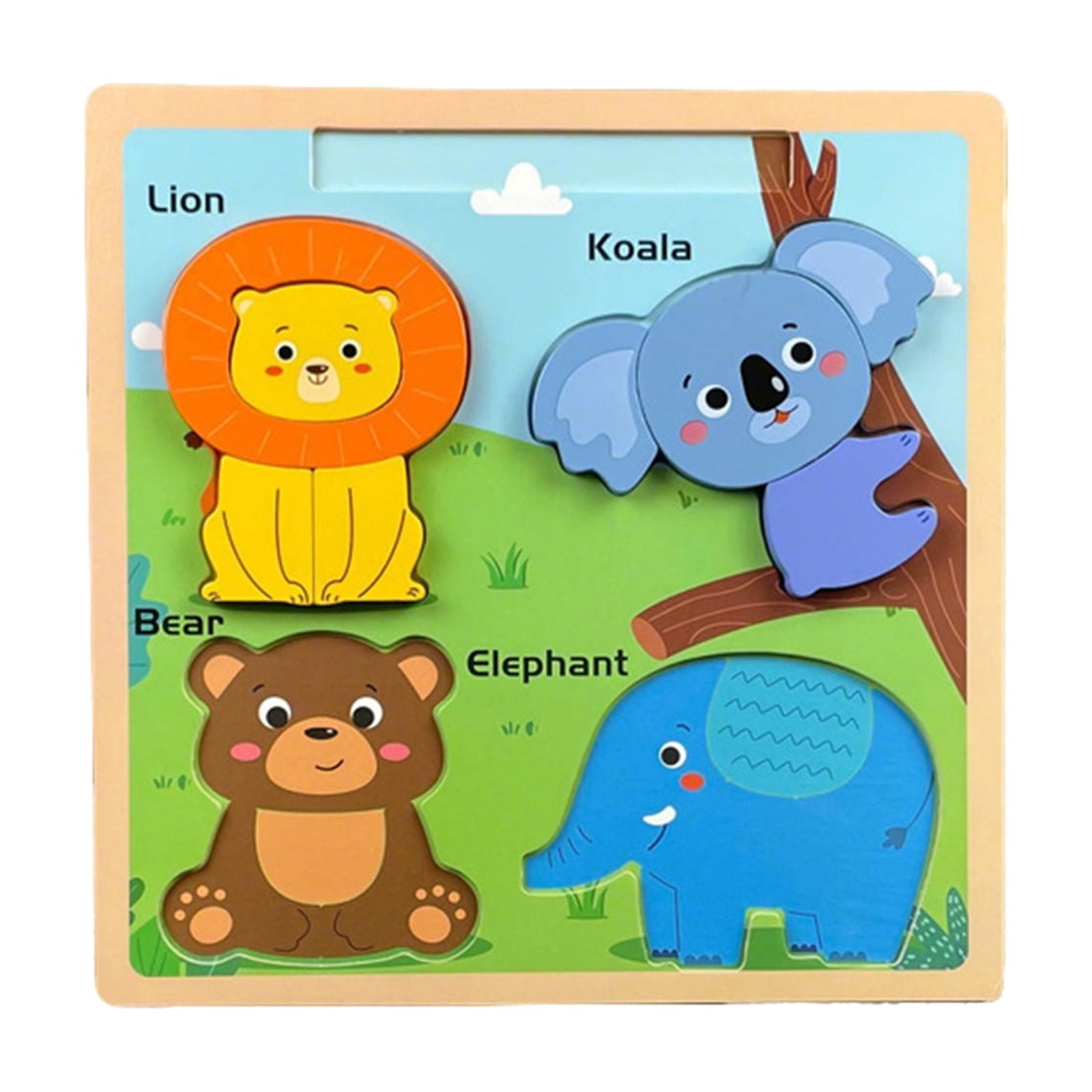 WhimsyHive Wooden Jigsaw Puzzle Set for Kids, 10-Piece Educational ...