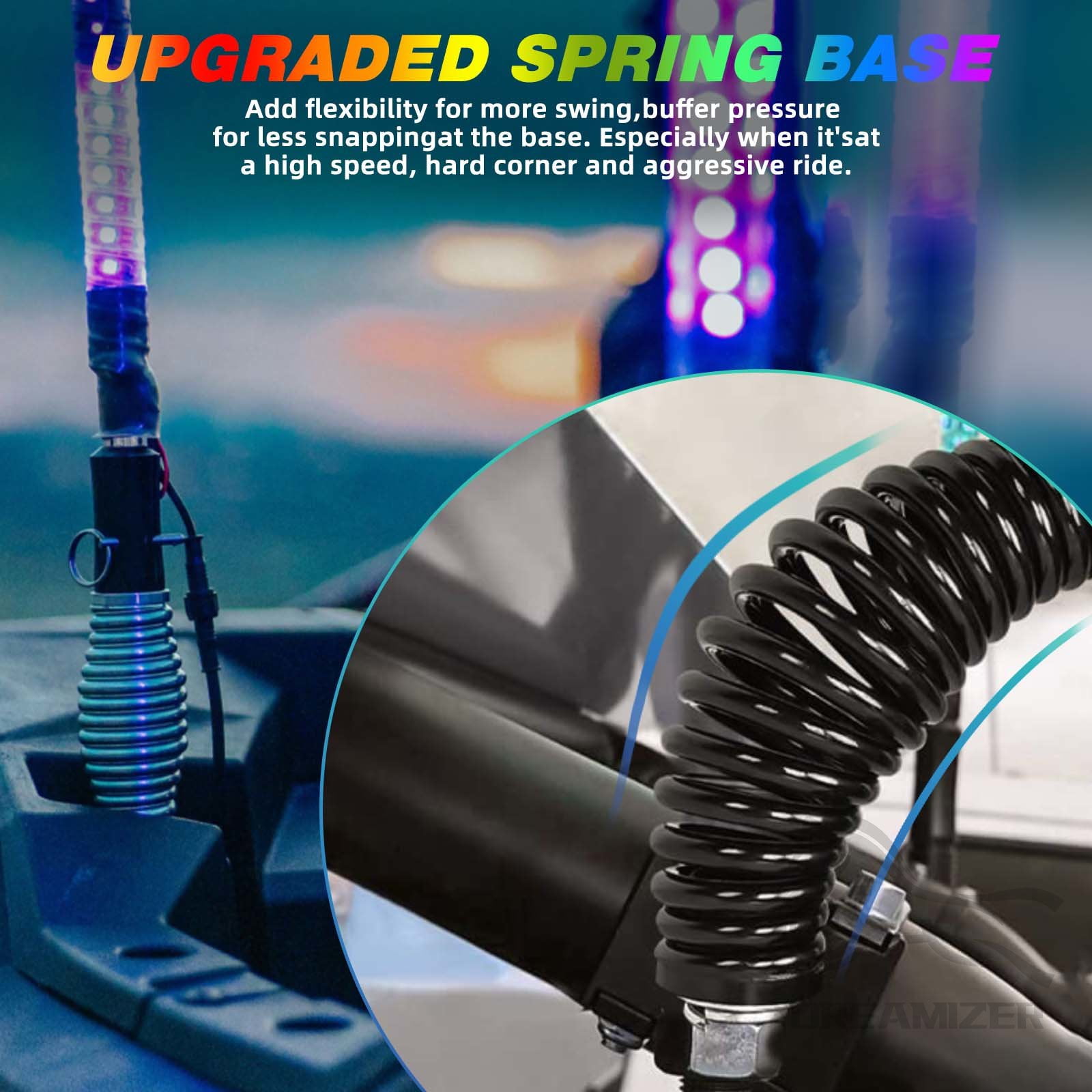 Whip Lights Spring Mounting Base LED Whips Spring Base Quick Release ...