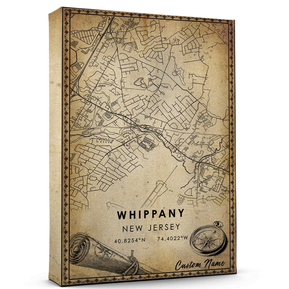 Whippany Map Poster, New Jersey Map Art Poster, Canvas, Whippany Map ...