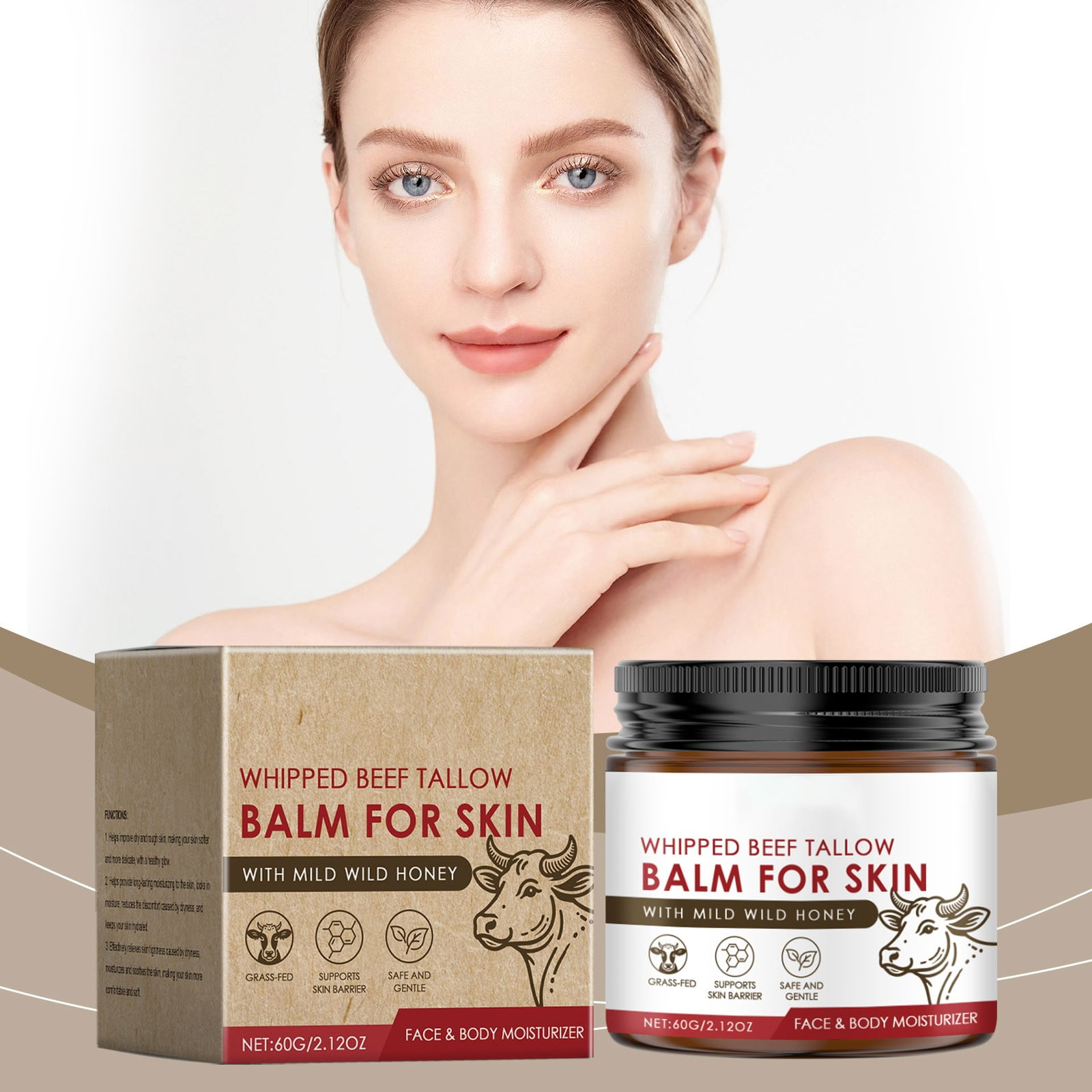 Whipped Beef Tallow Balm For Skin, Tallow Face Moisturizer, 100% ...