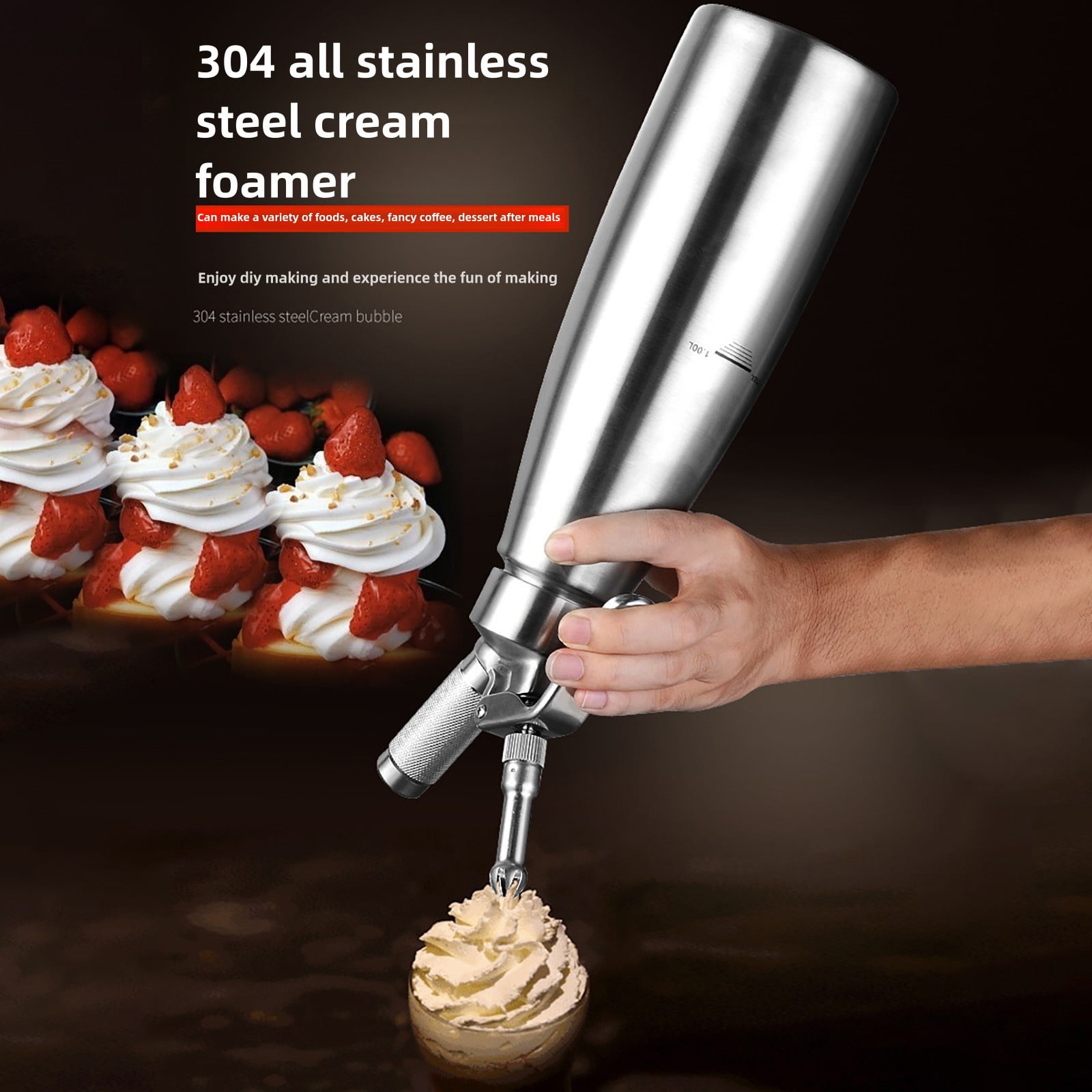Whipped Cream Dispenser，Professional Whipped Cream Dispenser，500 ml ...